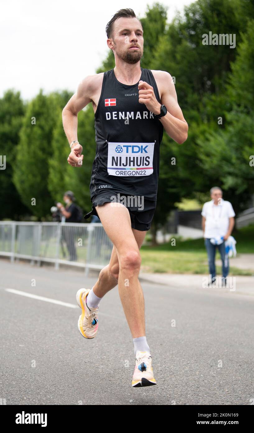 Thijs Nijhuis of Denmark competing in the men’s marathon at the World ...