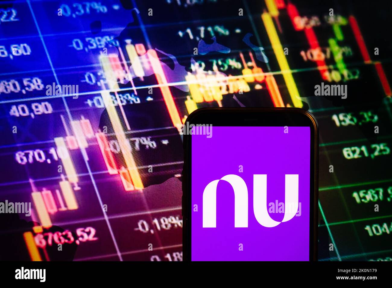 KONSKIE, POLAND - September 10, 2022: Smartphone displaying logo of Nu ...