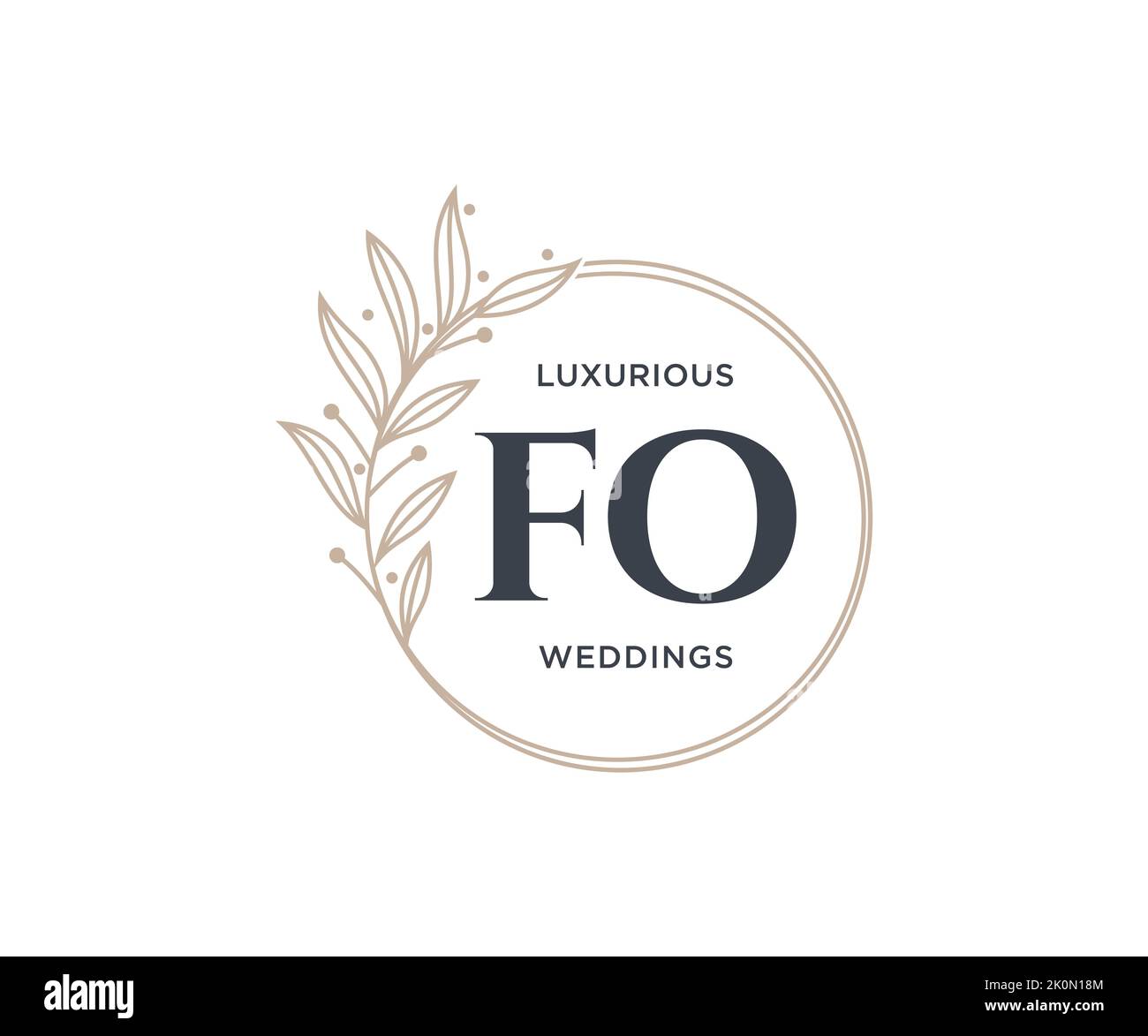 FO Initials letter Wedding monogram logos template, hand drawn modern ...