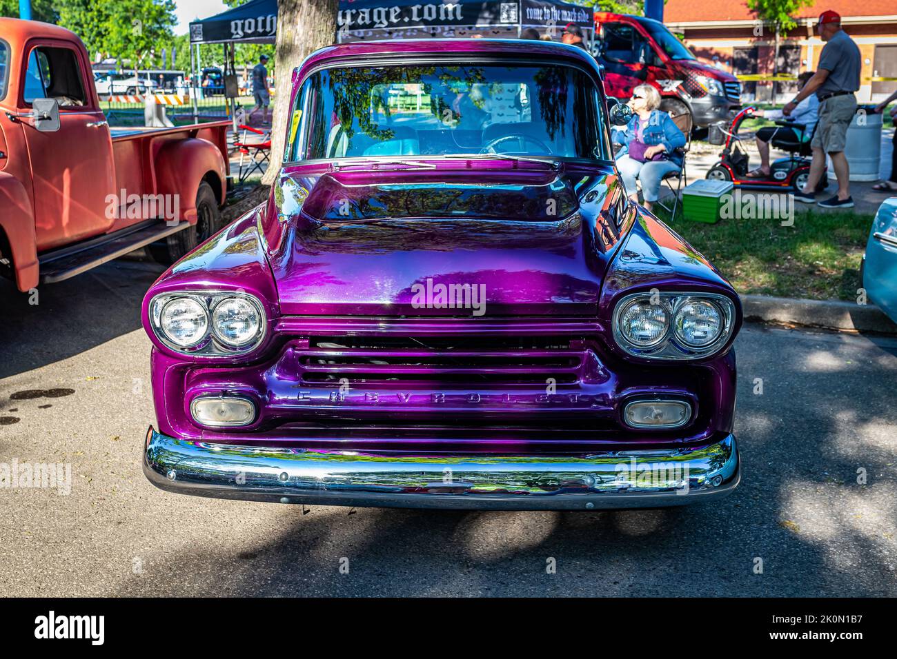 Falcon Heights, MN - June 18, 2022: High perspective front view of a ...