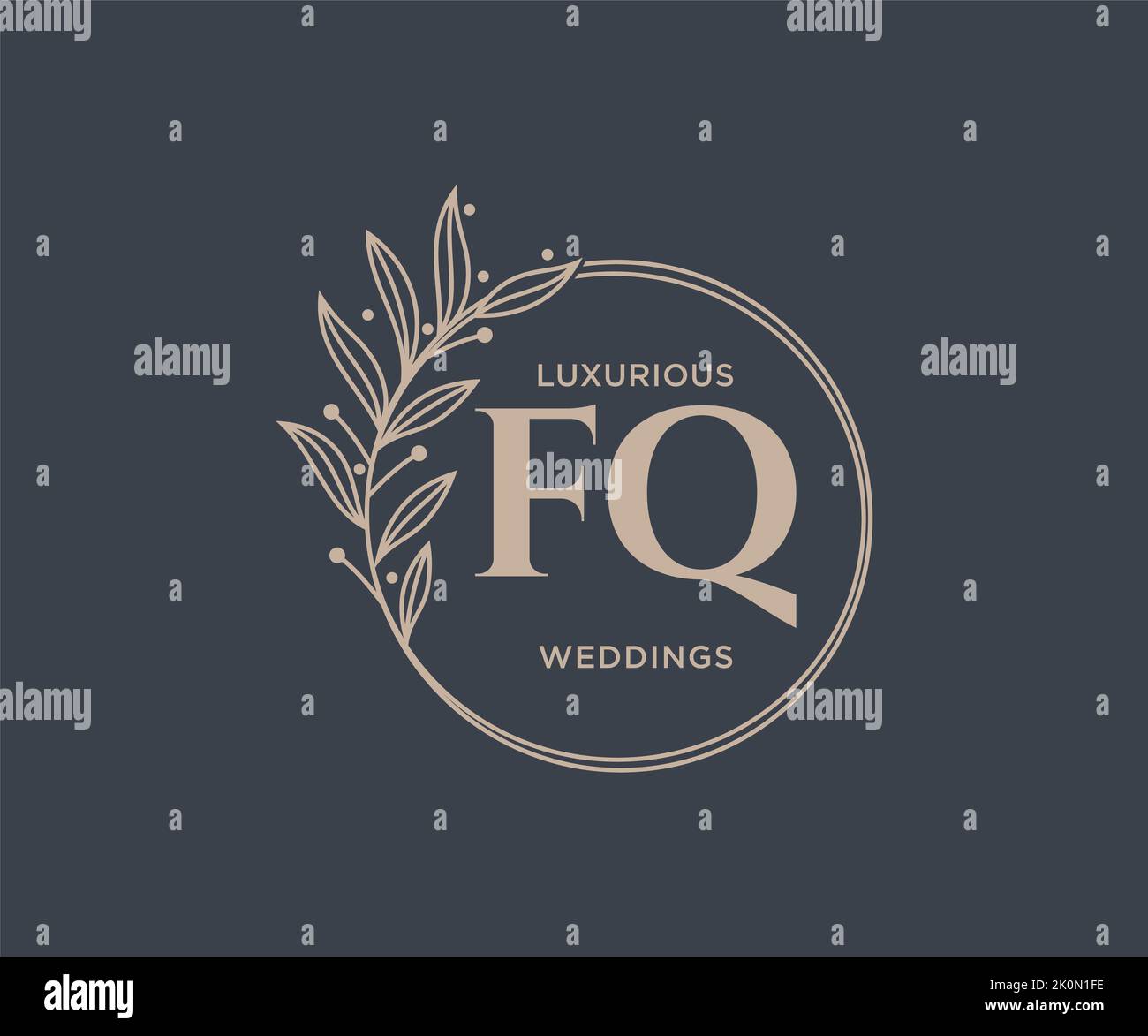 FQ Initials letter Wedding monogram logos template, hand drawn modern ...