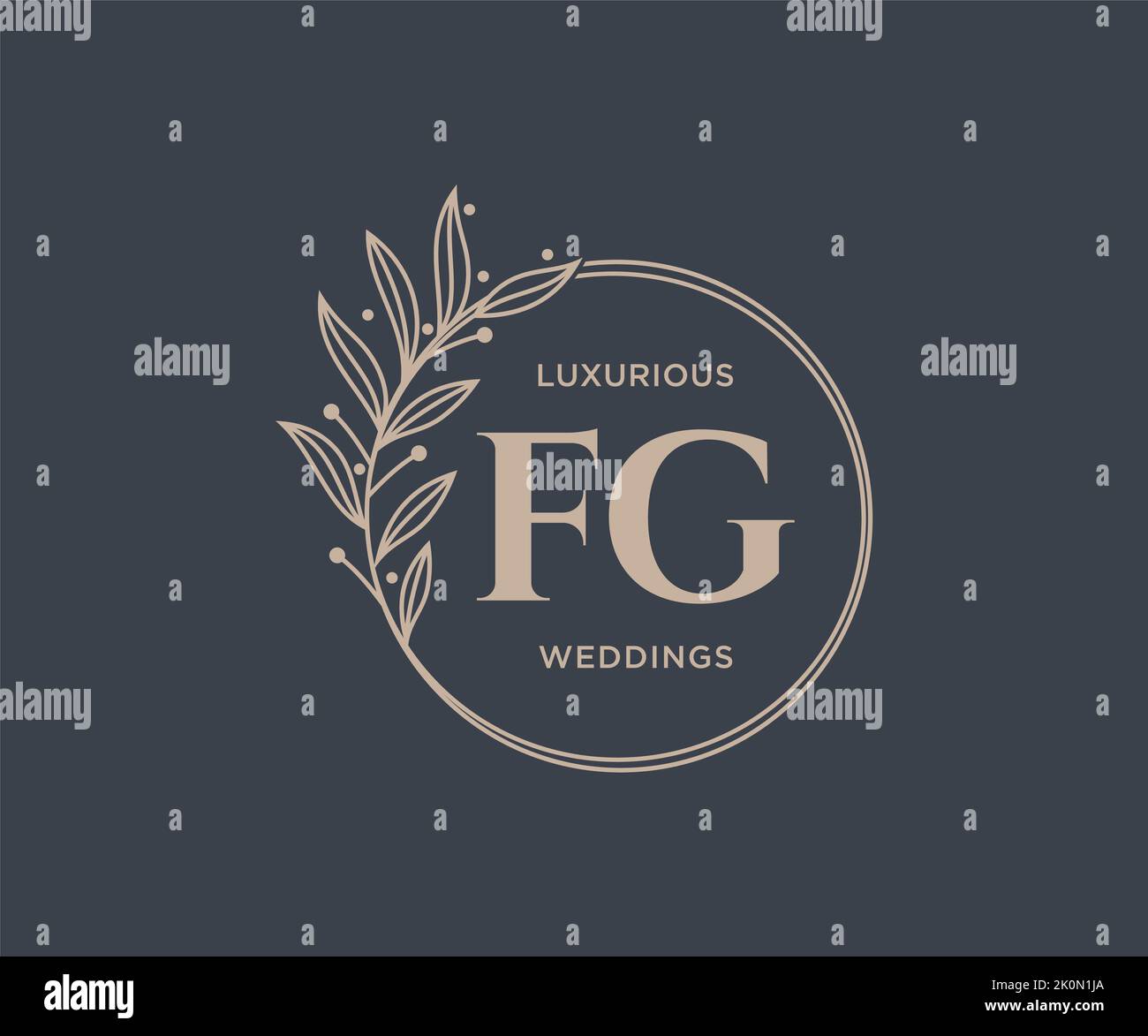 FG Initials letter Wedding monogram logos template, hand drawn modern ...
