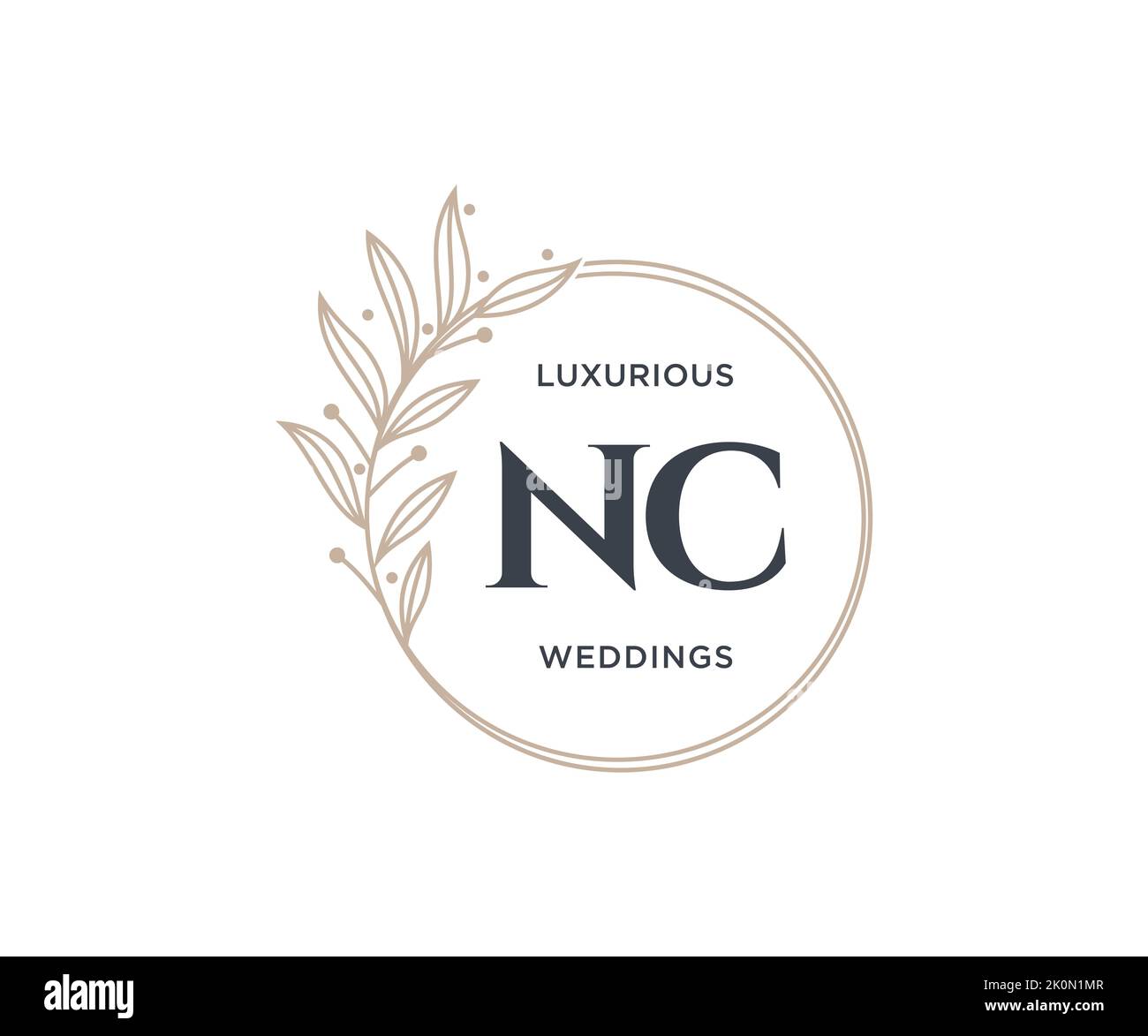 NC Initials letter Wedding monogram logos template, hand drawn modern ...
