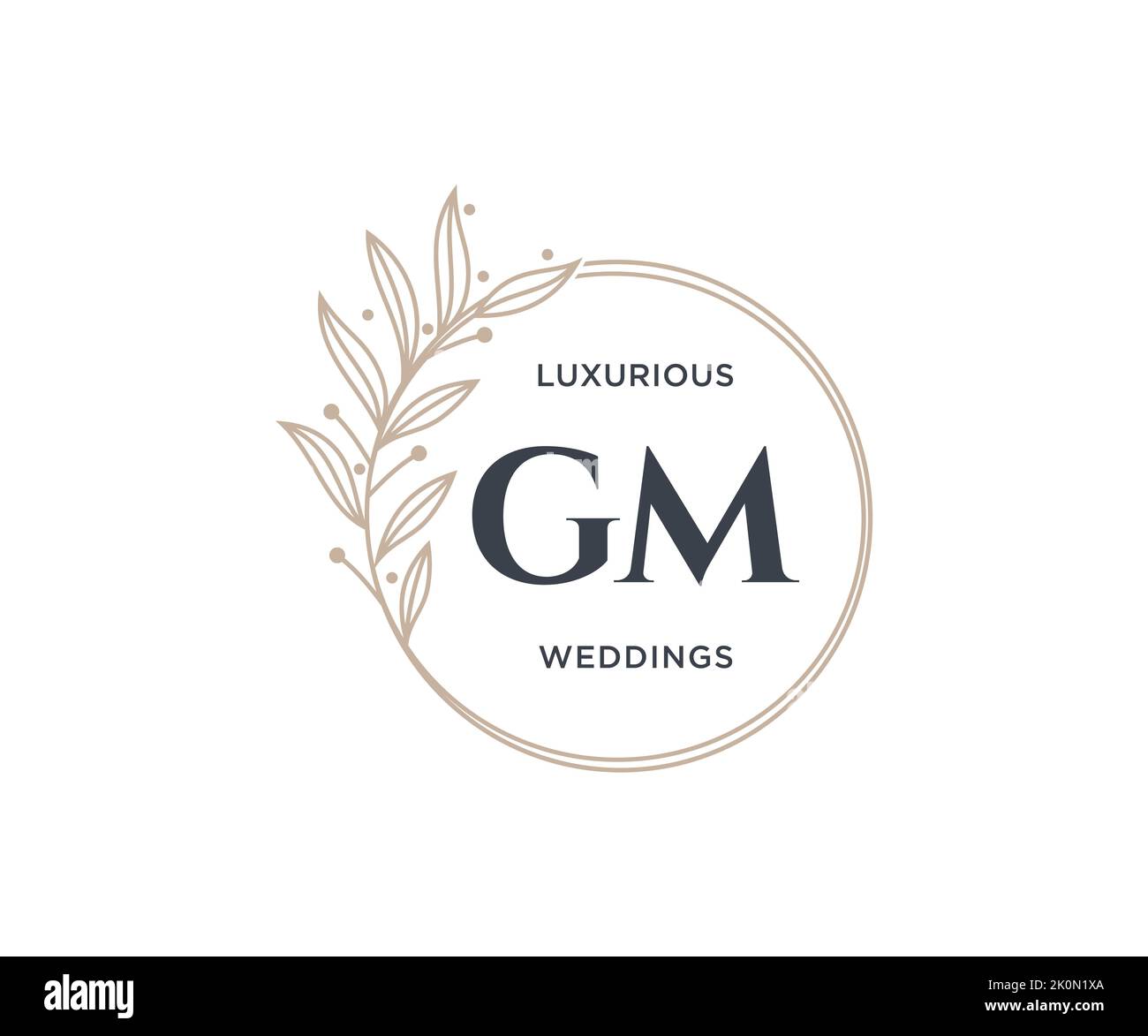 GM Initials letter Wedding monogram logos template, hand drawn modern ...