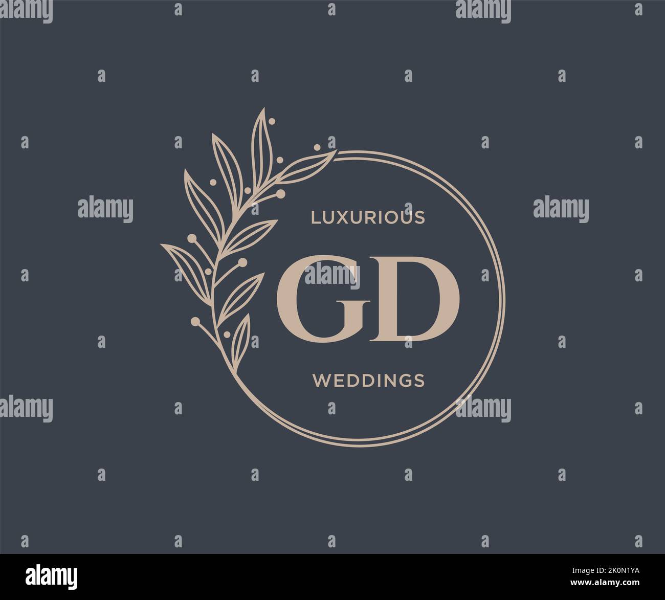 GD Initials letter Wedding monogram logos template, hand drawn modern ...