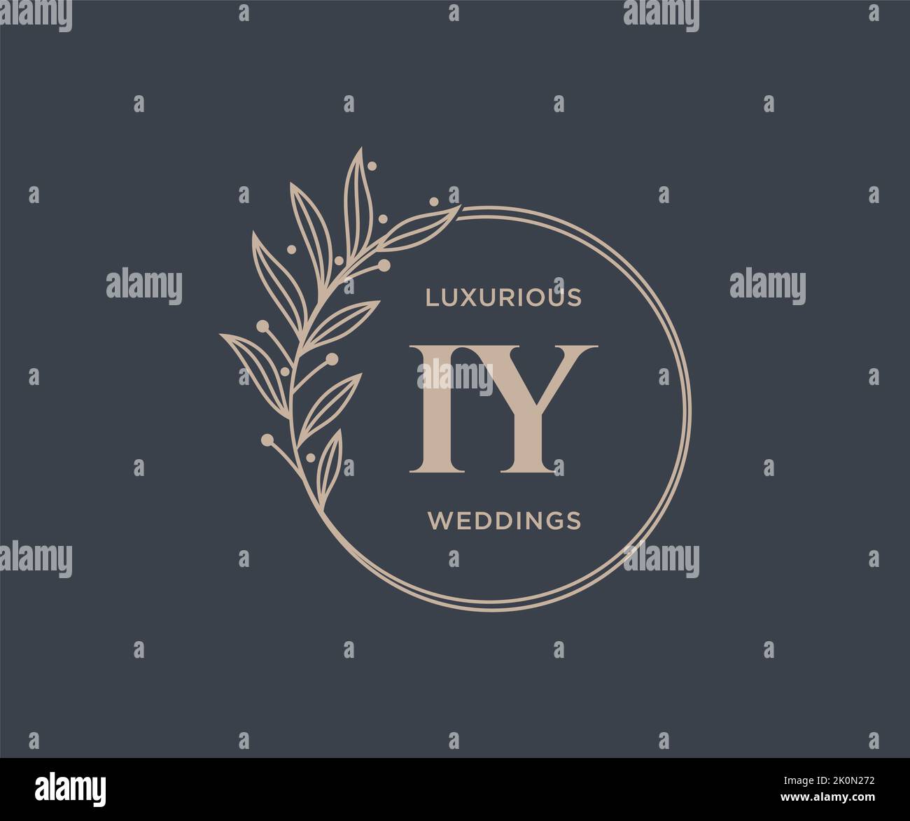 IY Initials letter Wedding monogram logos template, hand drawn modern ...