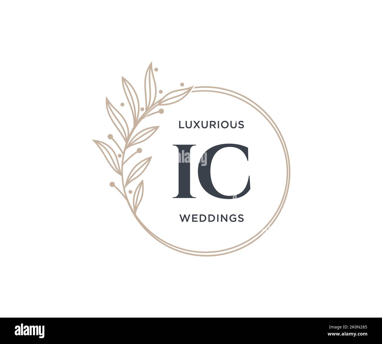 IC Initials letter Wedding monogram logos template, hand drawn modern ...