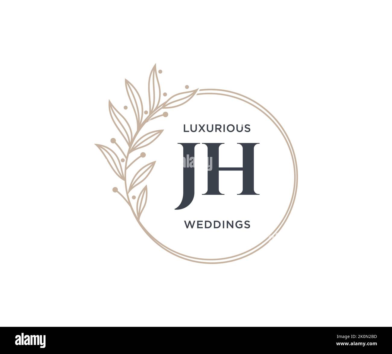 JH Initials letter Wedding monogram logos template, hand drawn modern ...