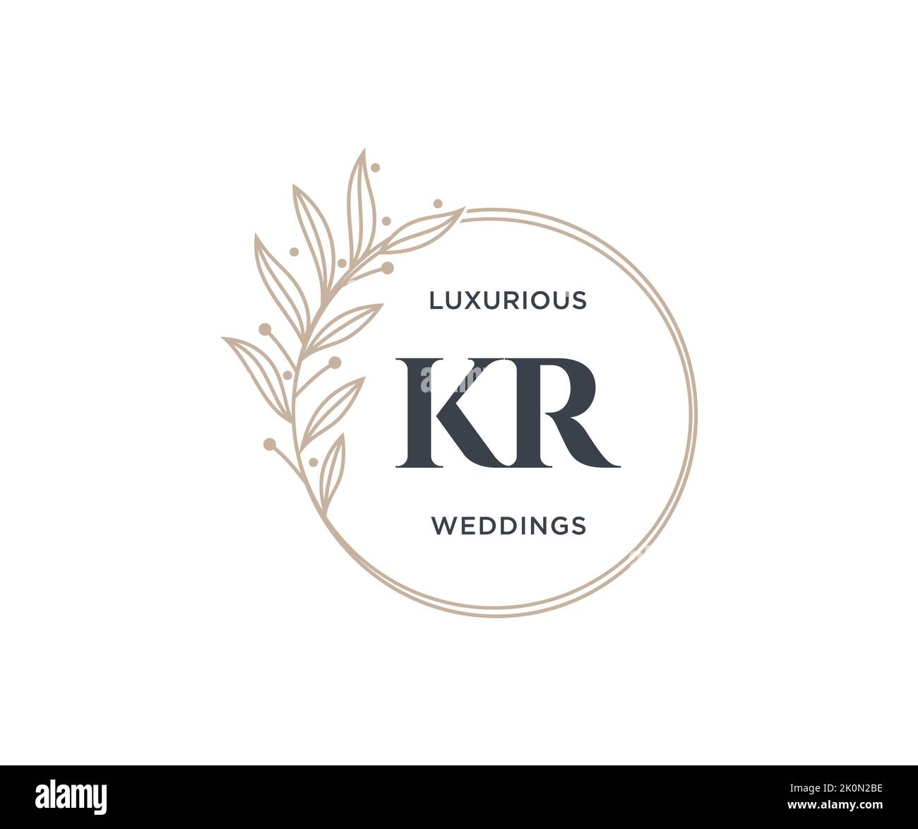 KR Initials letter Wedding monogram logos template, hand drawn modern ...