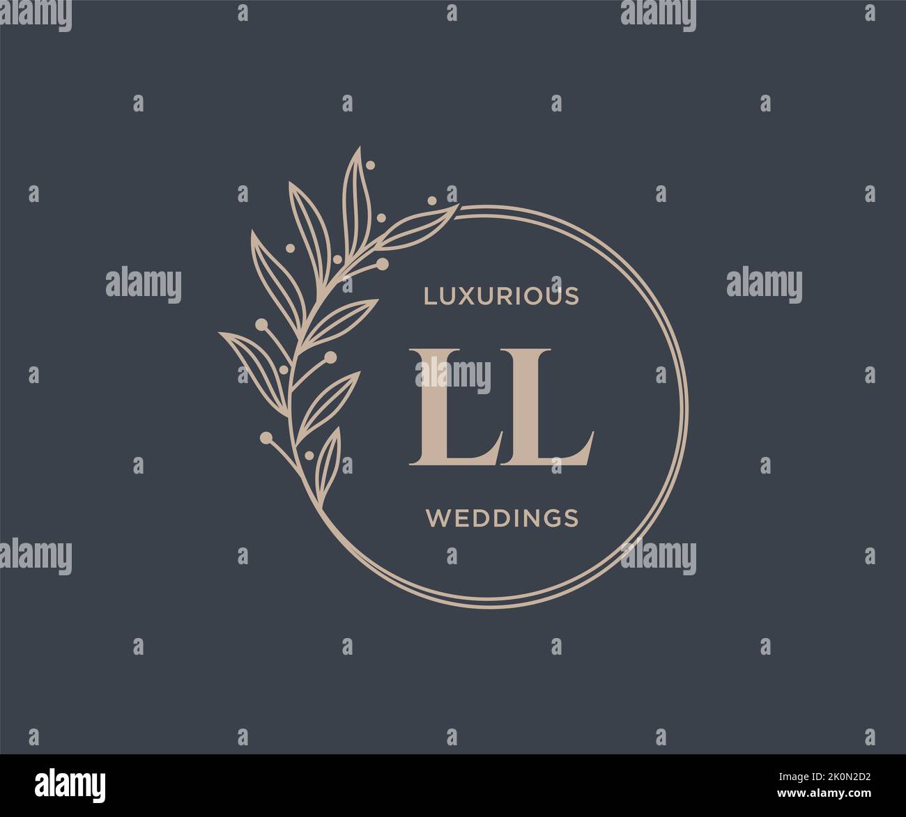 LL Initials letter Wedding monogram logos template, hand drawn modern ...