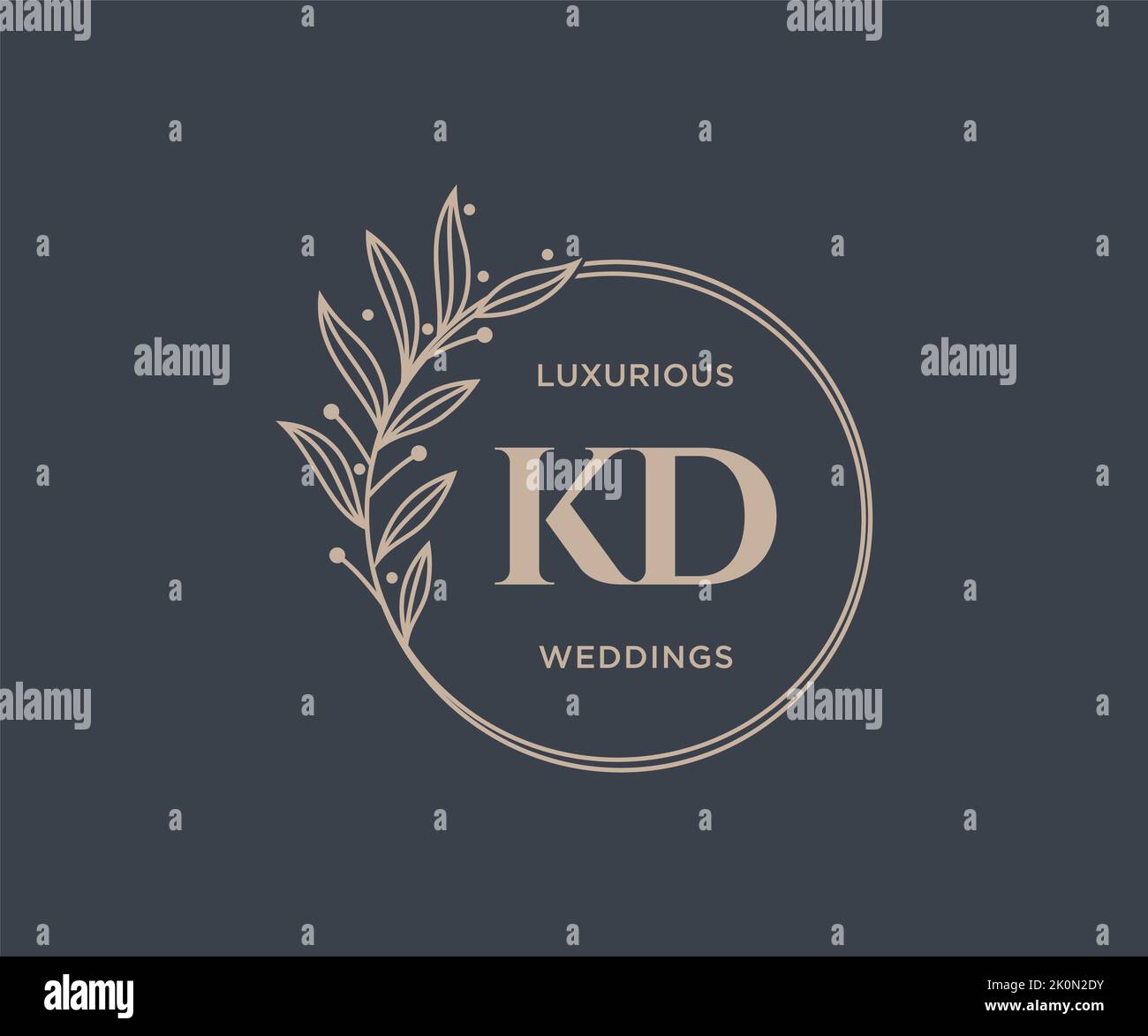 KD Initials letter Wedding monogram logos template, hand drawn modern ...