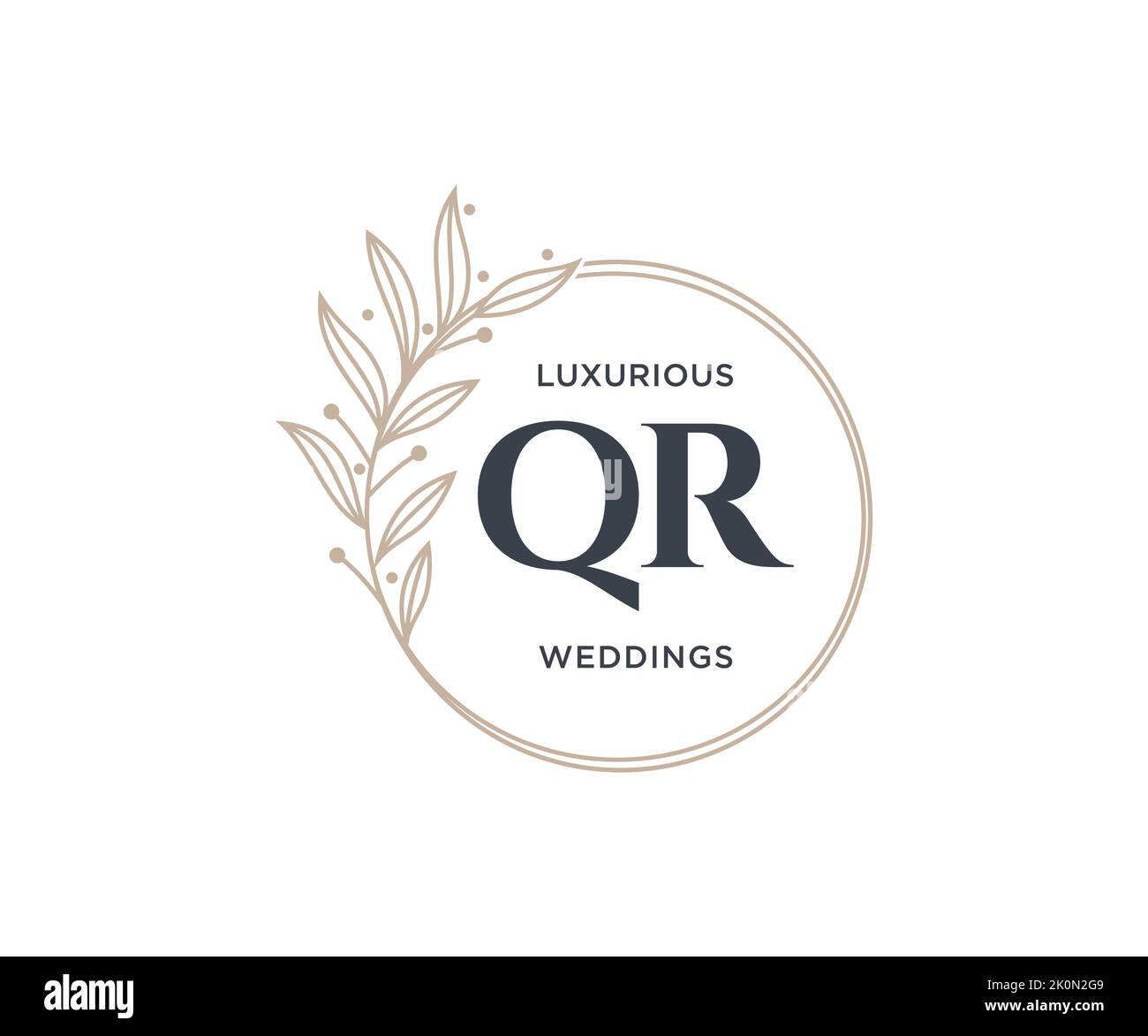 QR Initials letter Wedding monogram logos template, hand drawn modern ...