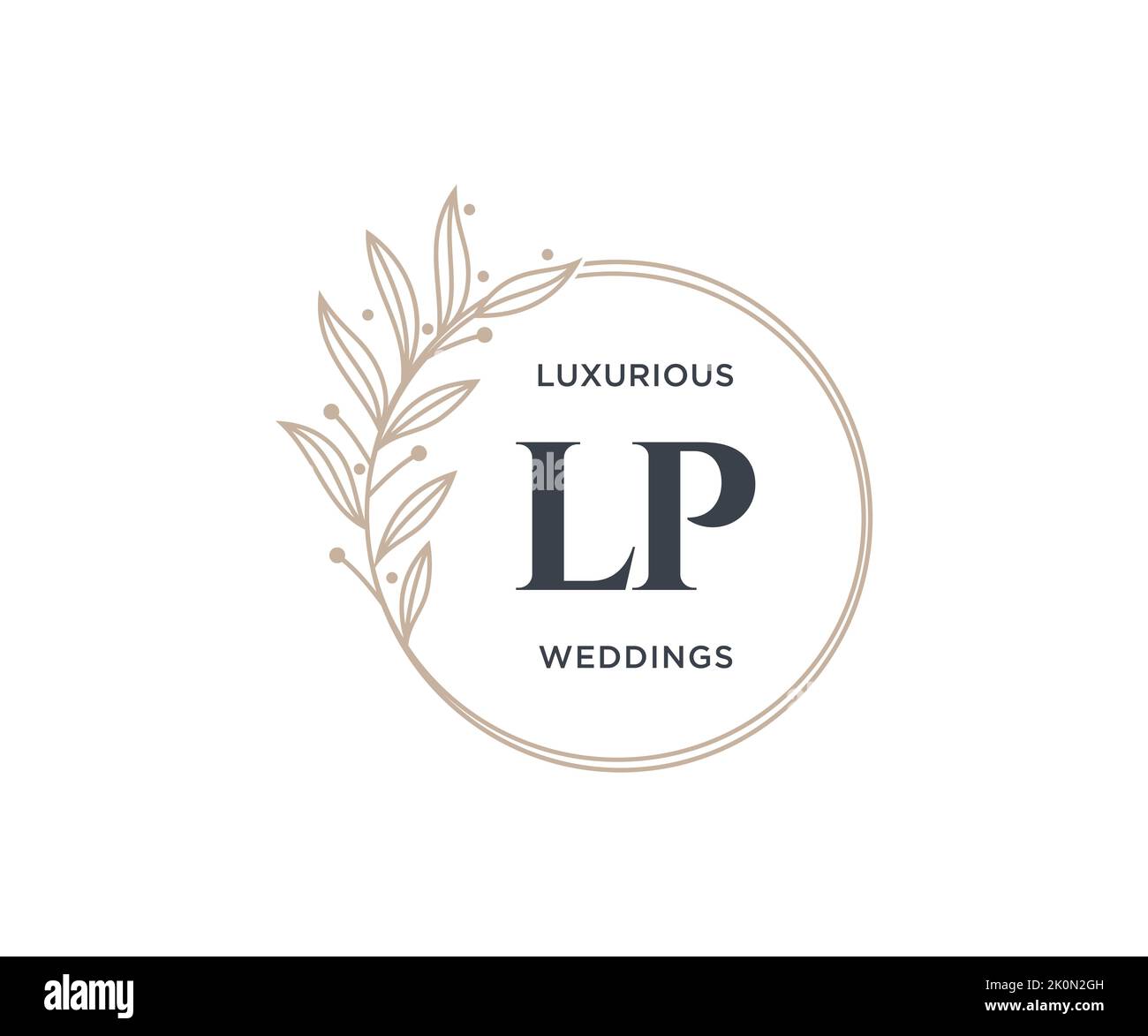 LP Initials letter Wedding monogram logos template, hand drawn modern ...