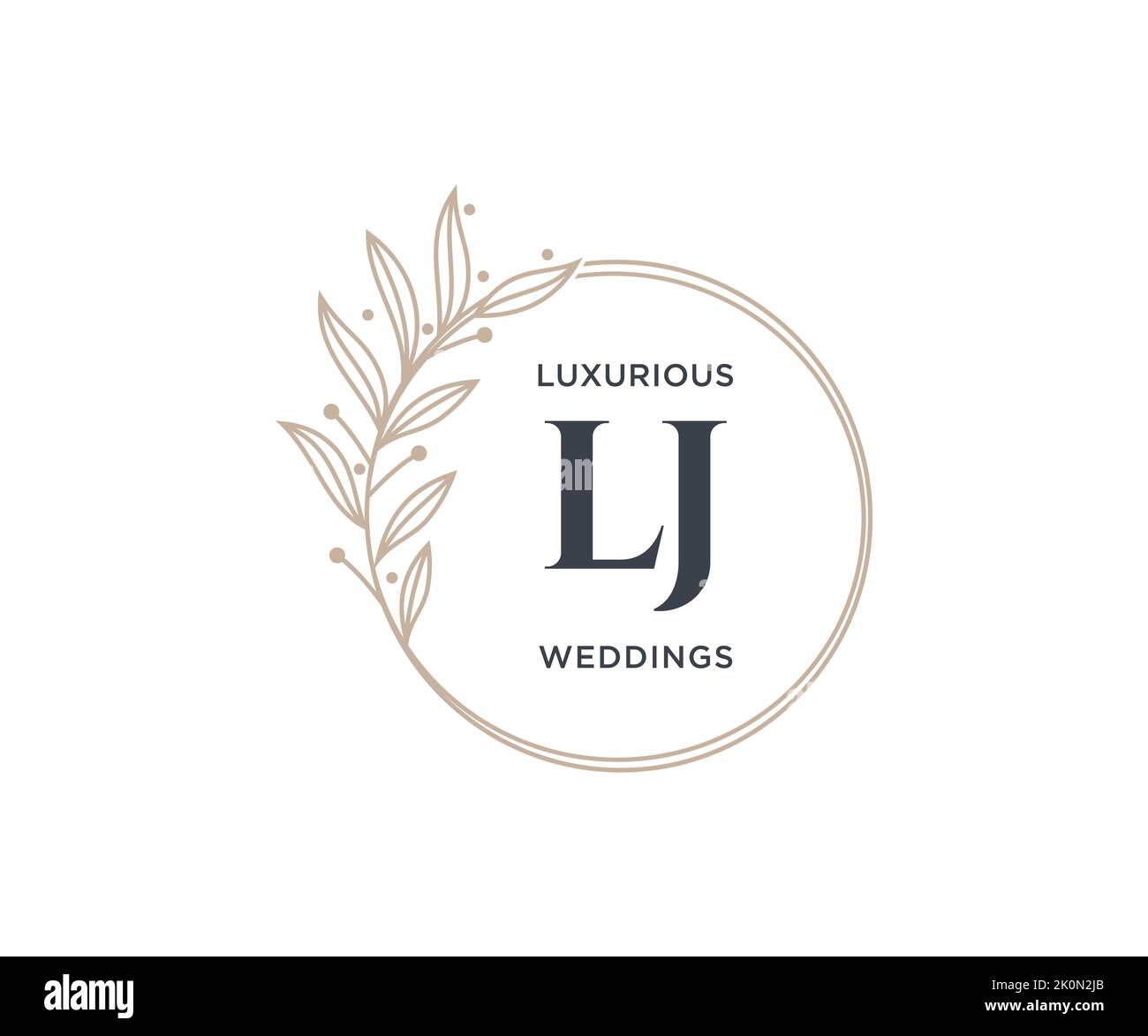LJ Initials letter Wedding monogram logos template, hand drawn modern minimalistic and floral ...