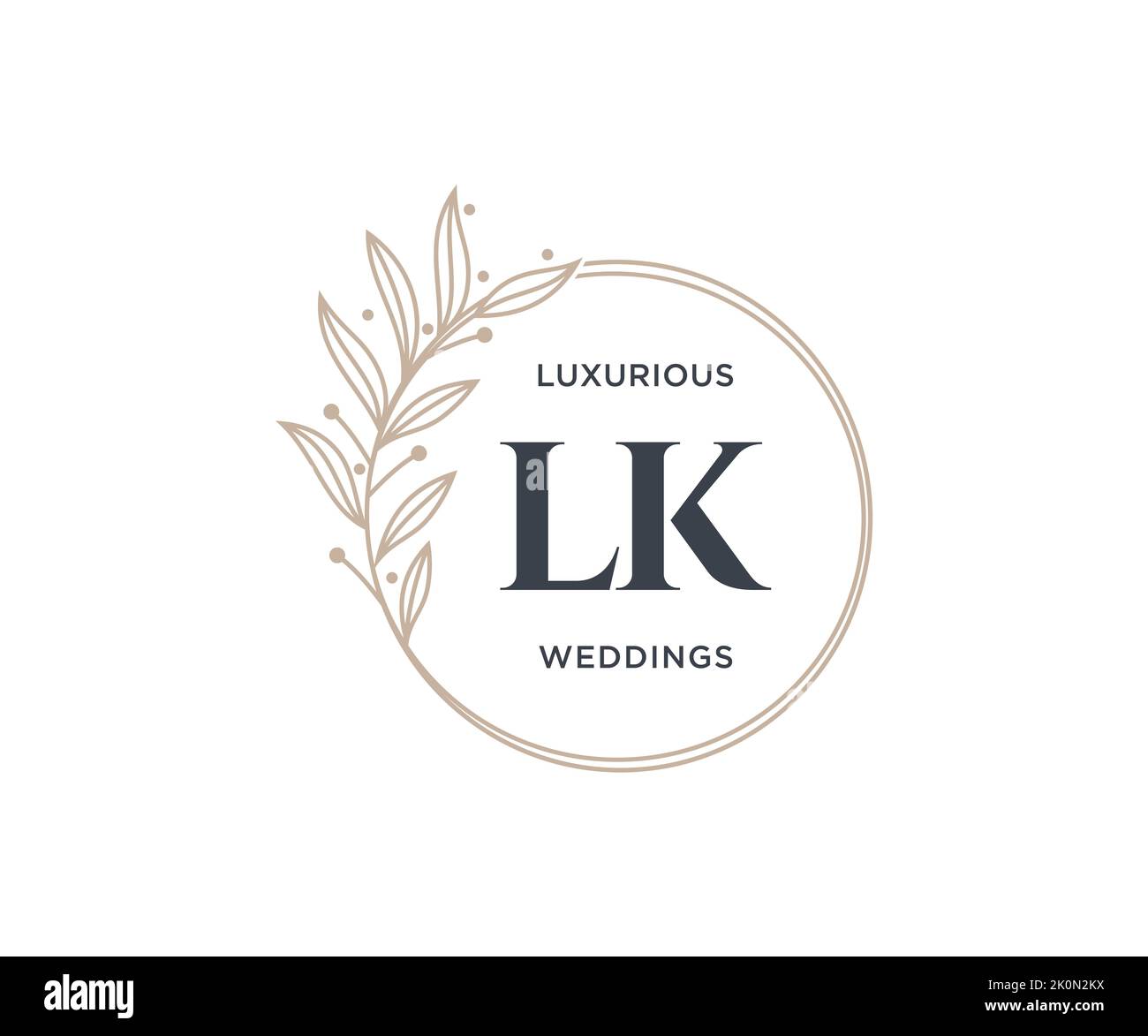LK Initials letter Wedding monogram logos template, hand drawn modern ...