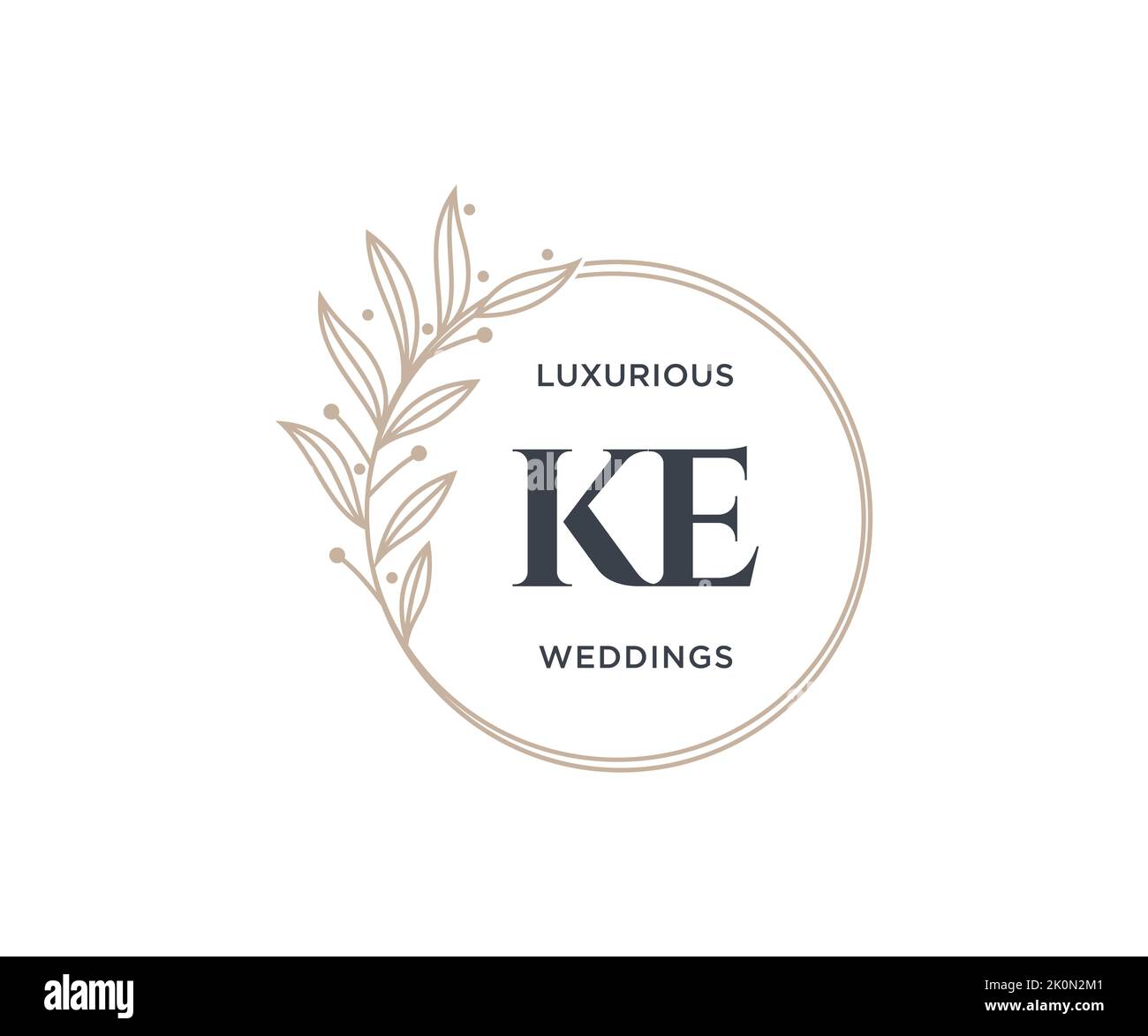 KE Initials letter Wedding monogram logos template, hand drawn modern ...