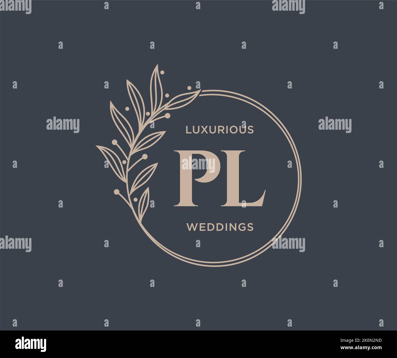 PL Initials letter Wedding monogram logos template, hand drawn modern ...