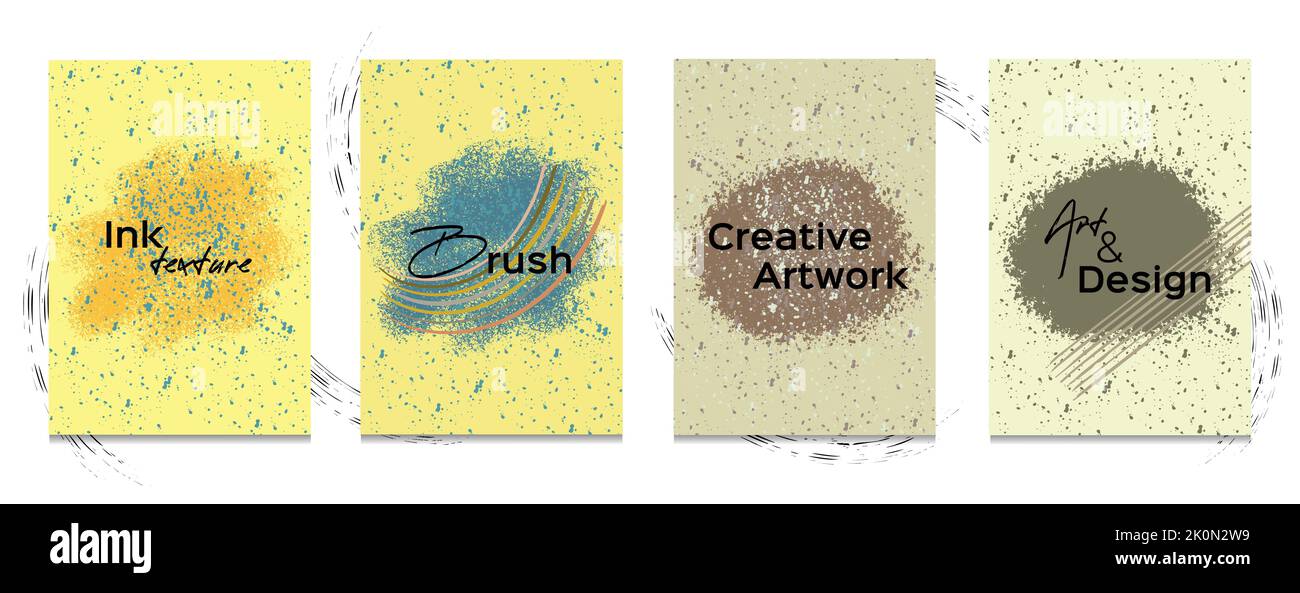 Ink brush abstract grunge texture creative art design modern artwork ...