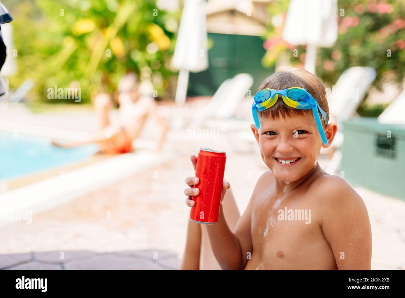Boy drinking cola can hi-res stock photography and images - Alamy