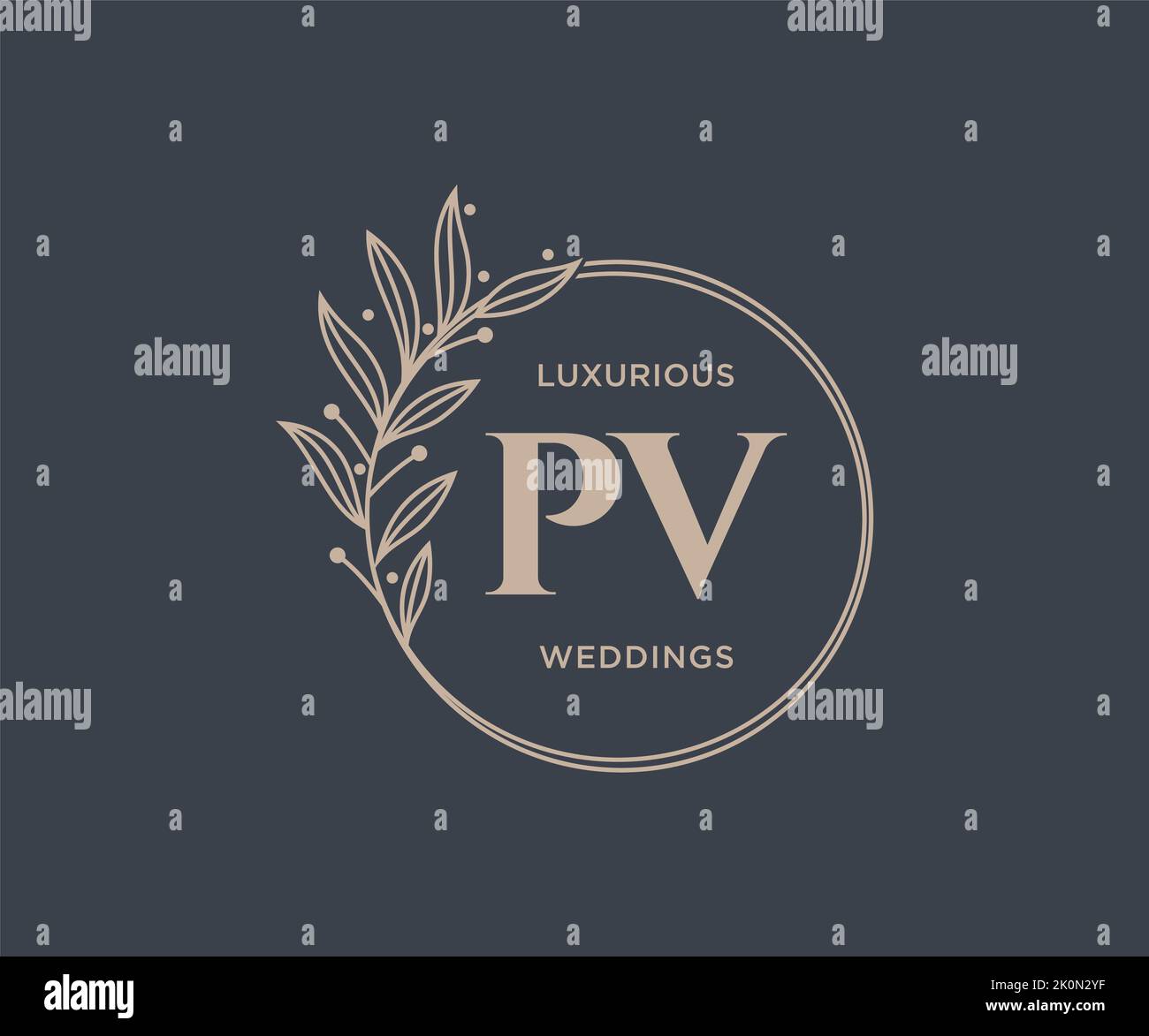 PV Initials letter Wedding monogram logos template, hand drawn modern ...