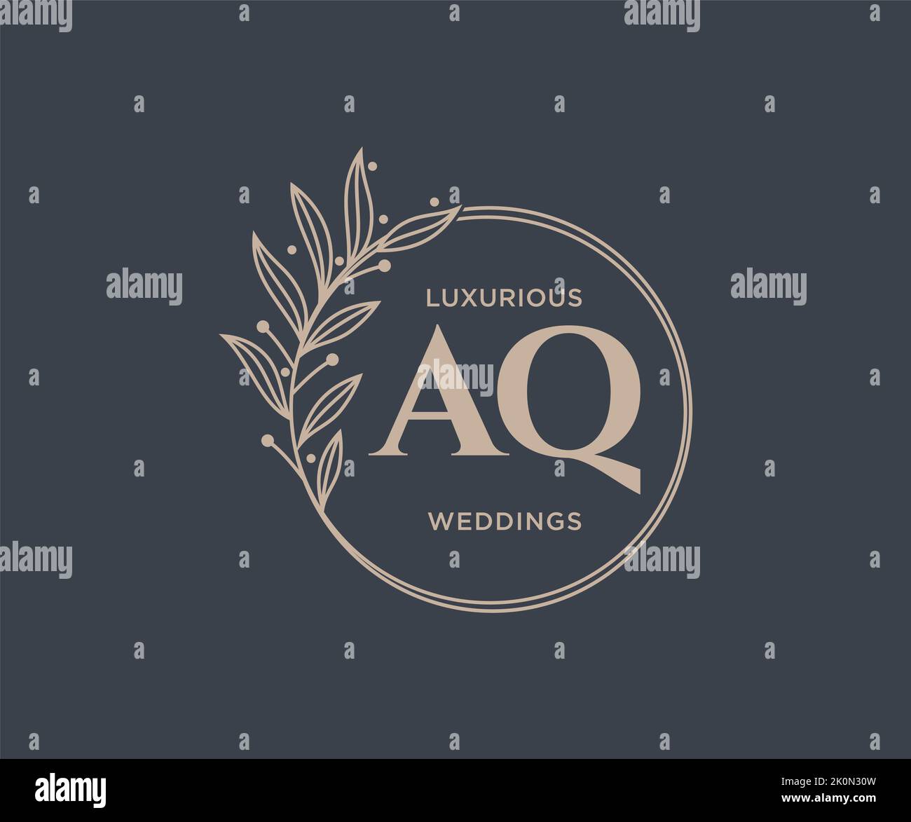 AQ Initials letter Wedding monogram logos template, hand drawn modern ...
