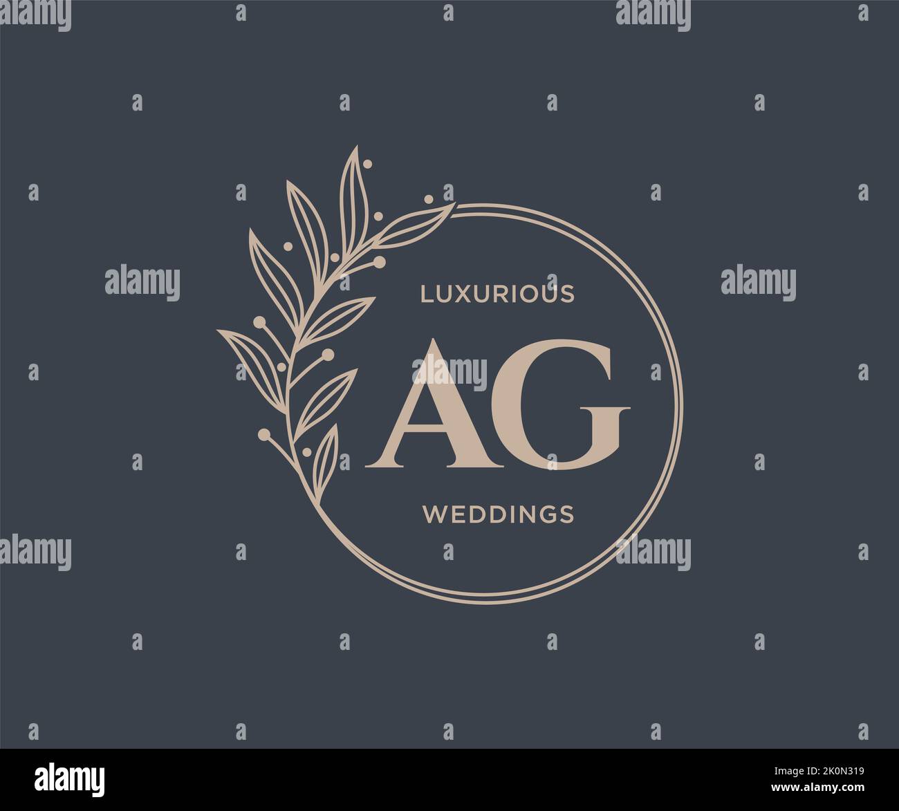 AG Initials letter Wedding monogram logos template, hand drawn modern ...