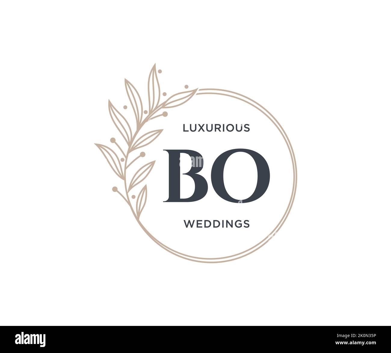 BO Initials letter Wedding monogram logos template, hand drawn modern ...