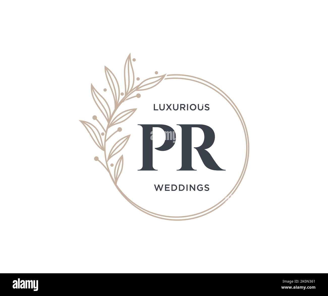 PR Initials letter Wedding monogram logos template, hand drawn modern ...