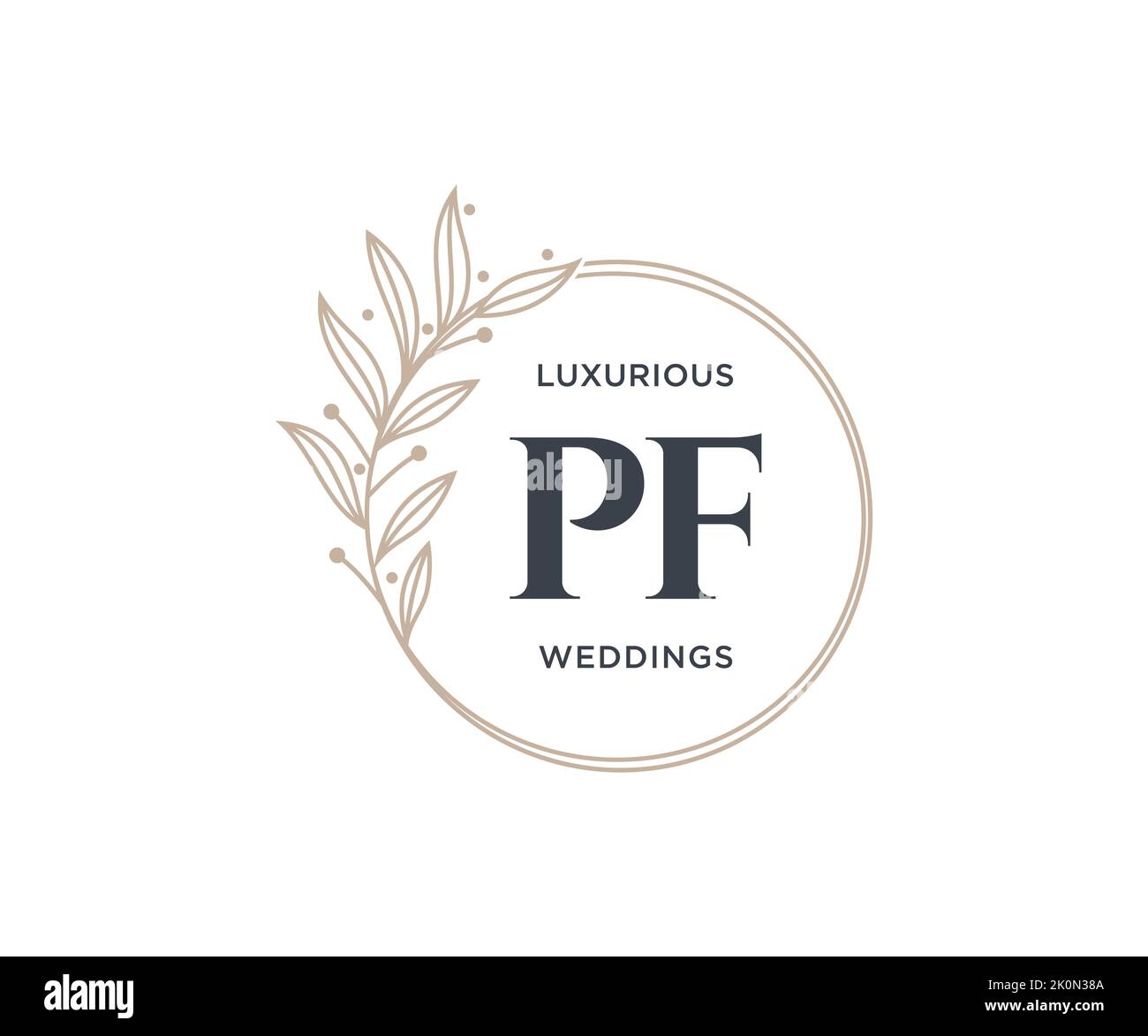 PF Initials letter Wedding monogram logos template, hand drawn modern ...