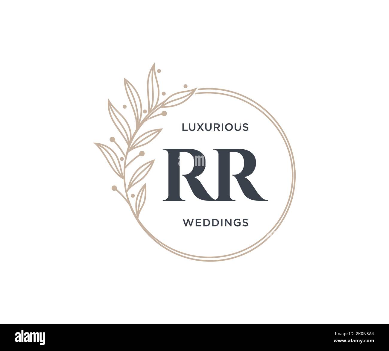 RR Initials letter Wedding monogram logos template, hand drawn modern ...