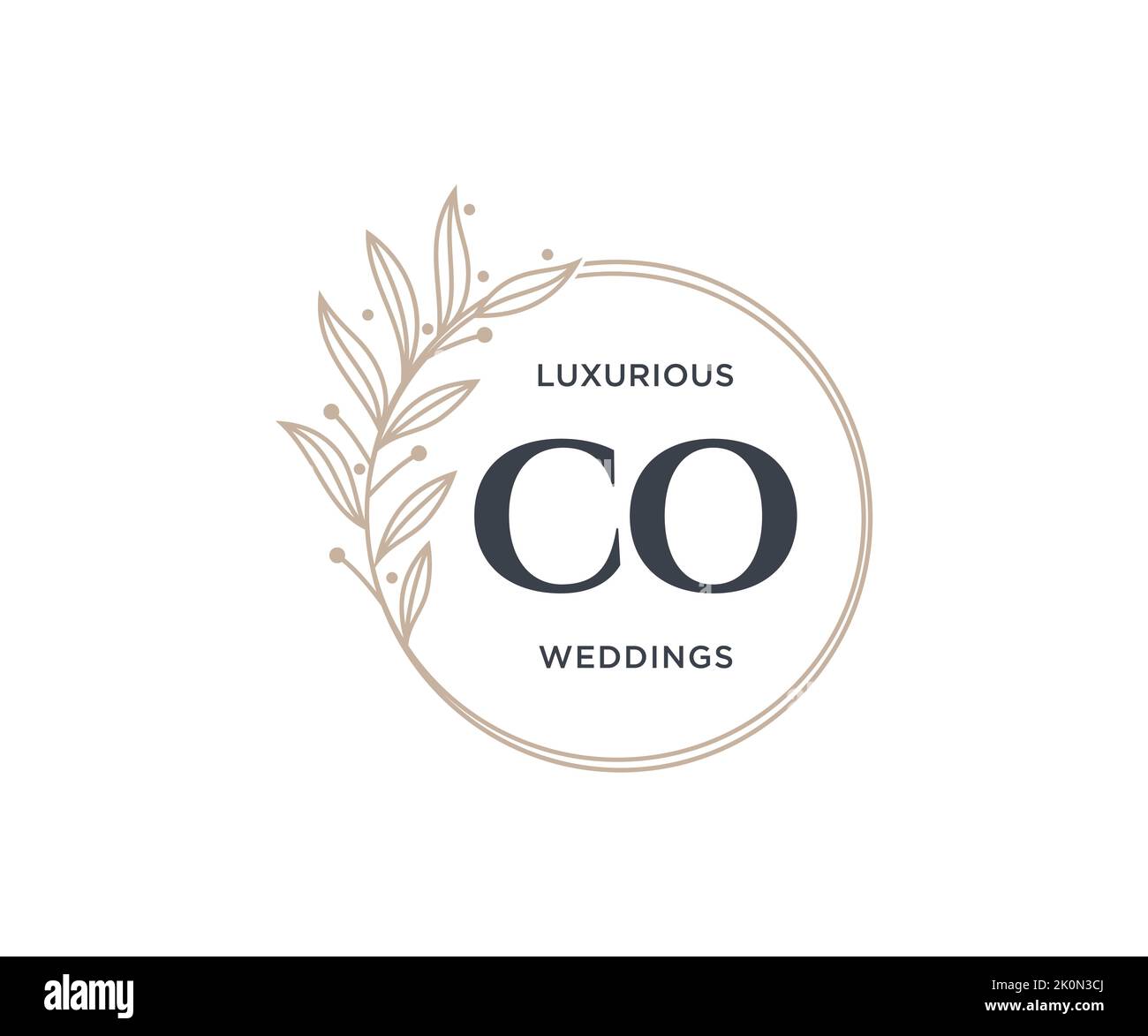 CO Initials letter Wedding monogram logos template, hand drawn modern ...