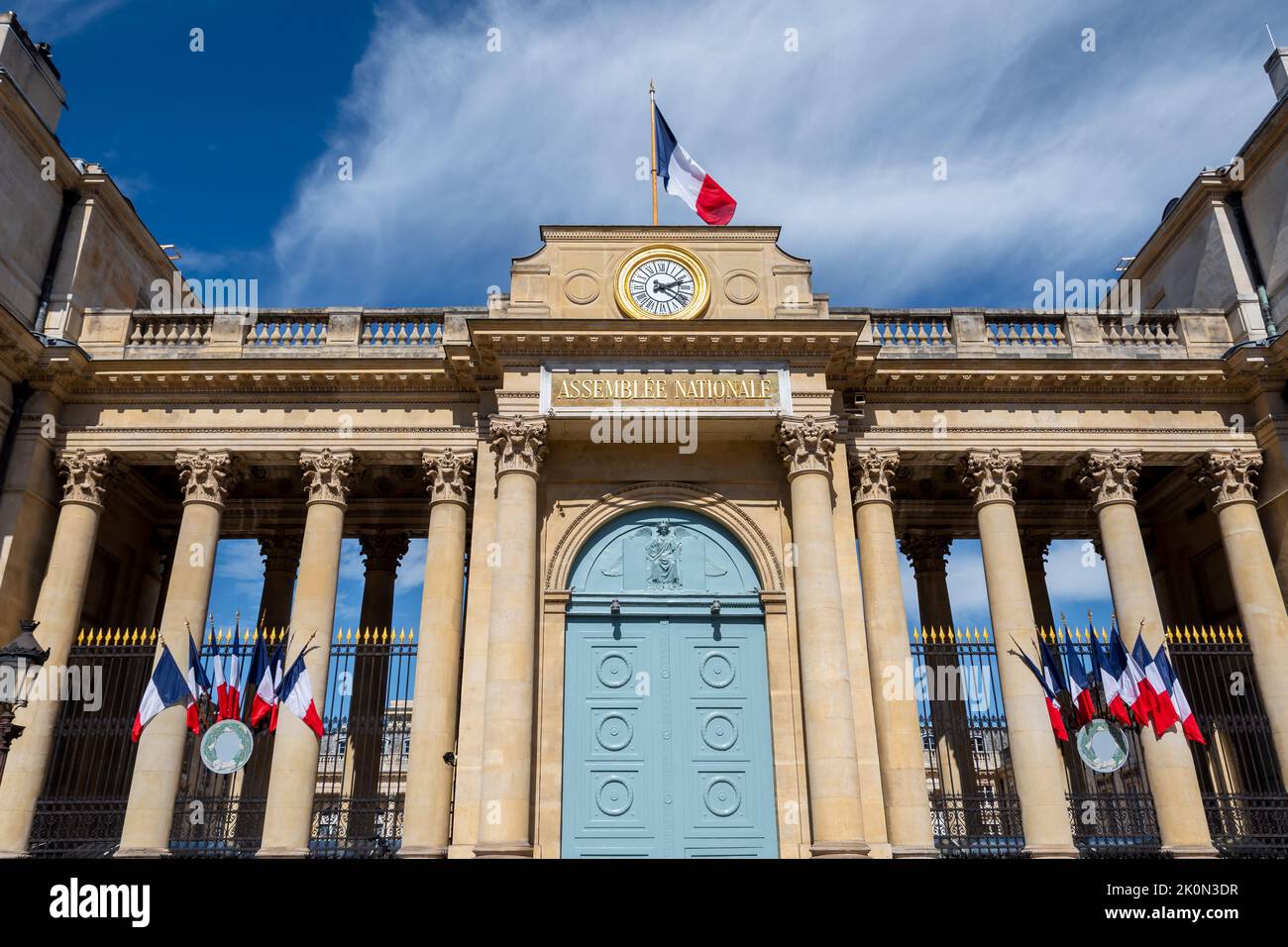 Facade of the French National Assembly building, also called Palais ...