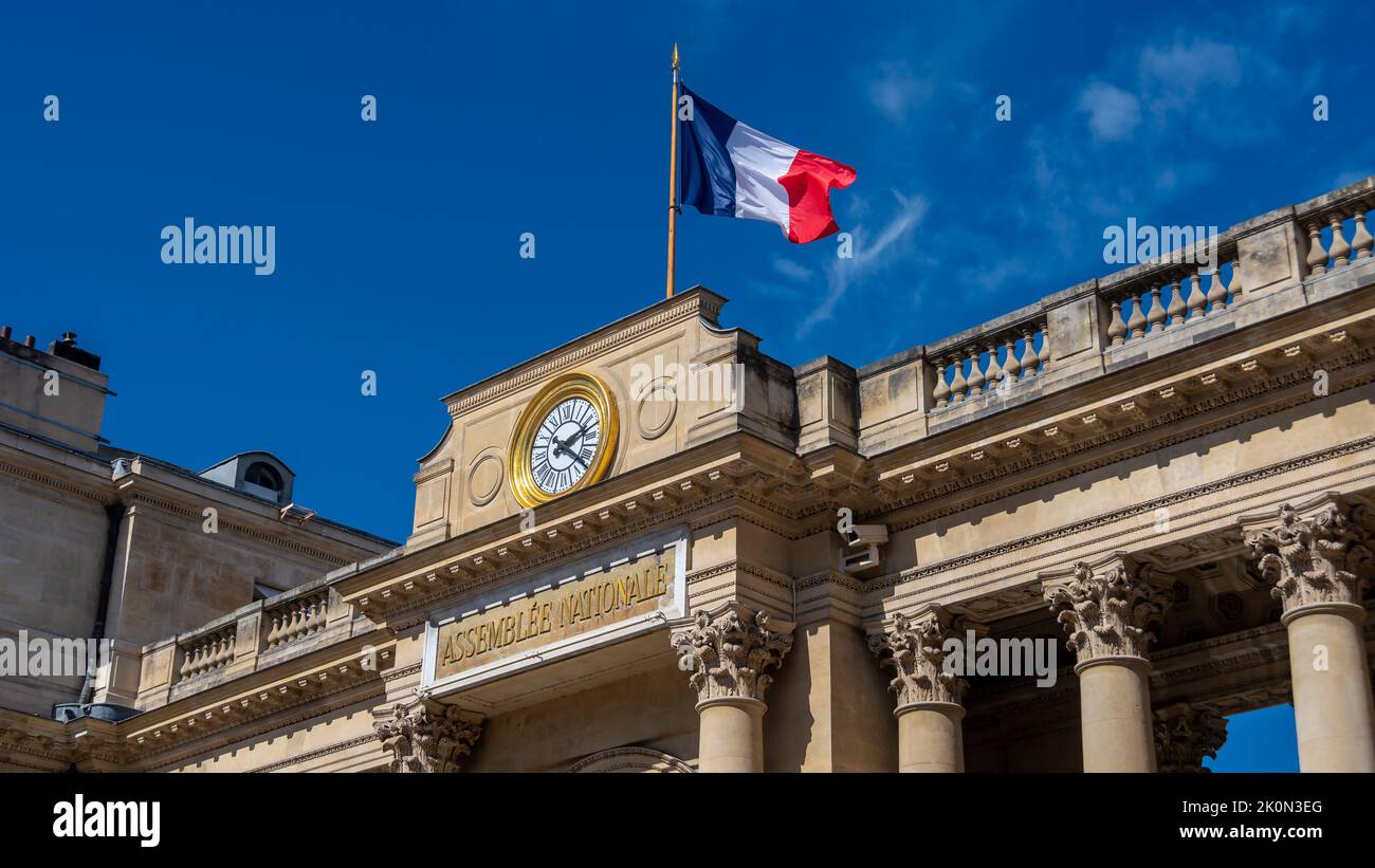 Facade of the French National Assembly building, also called Palais ...
