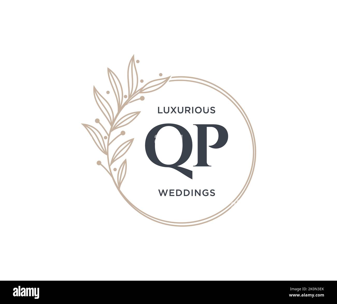 QP Initials letter Wedding monogram logos template, hand drawn modern ...