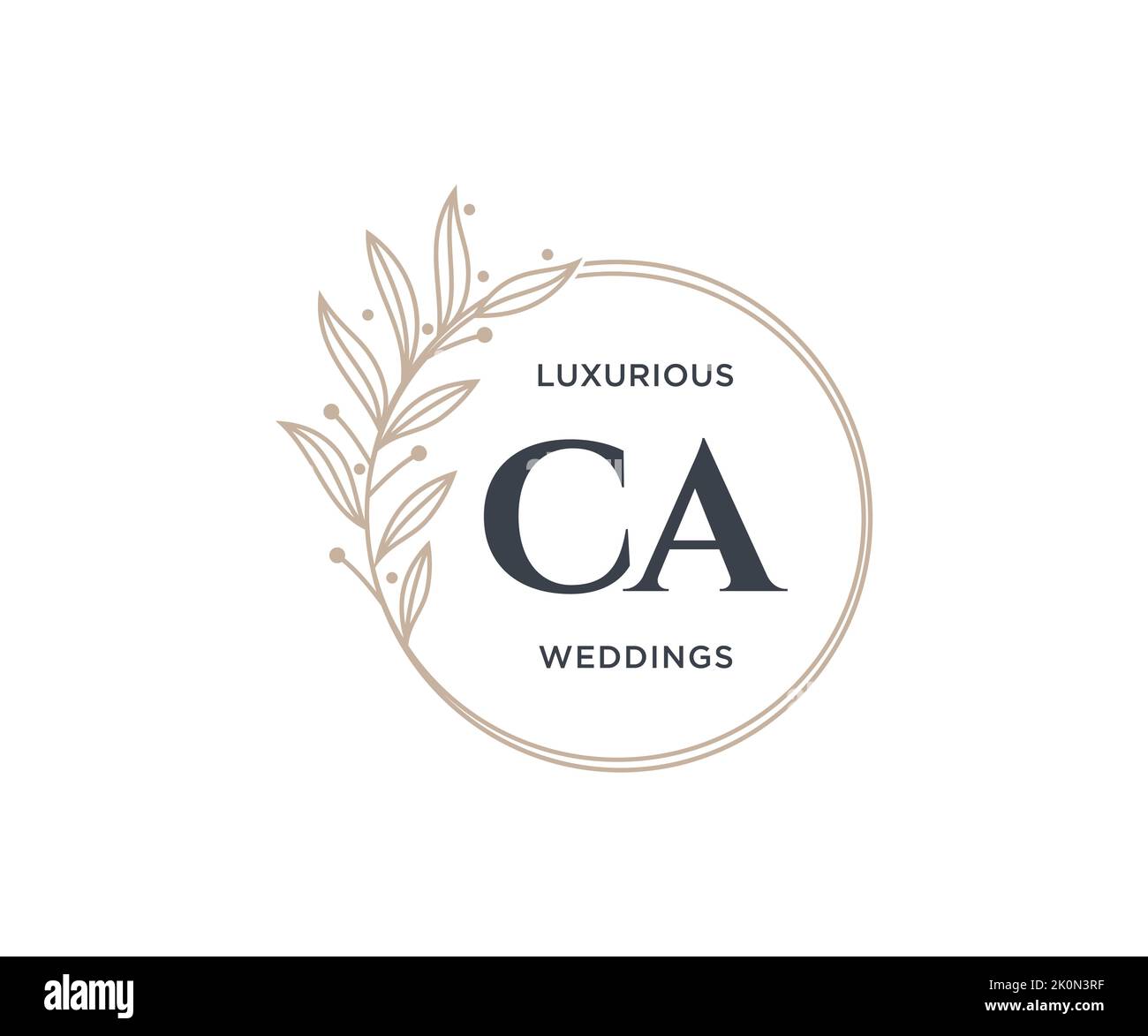 CA Initials letter Wedding monogram logos template, hand drawn modern ...