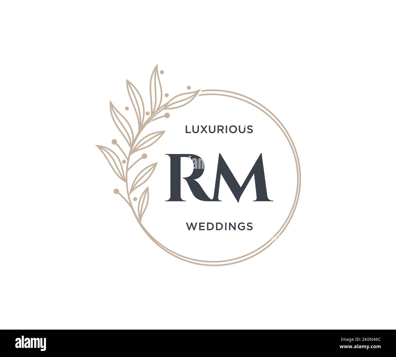 RM Initials letter Wedding monogram logos template, hand drawn modern ...