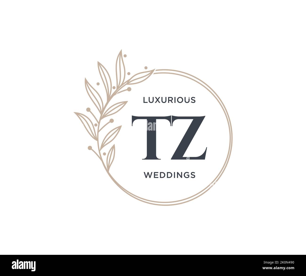 TZ Initials letter Wedding monogram logos template, hand drawn modern ...