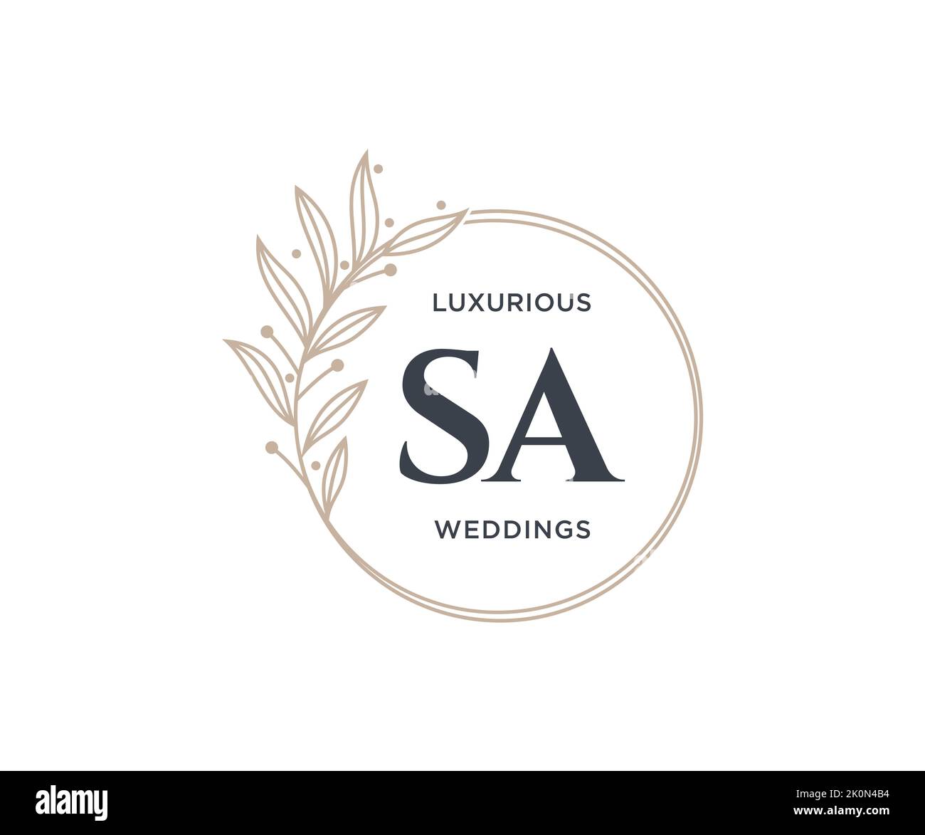 SA Initials letter Wedding monogram logos template, hand drawn modern minimalistic and floral ...