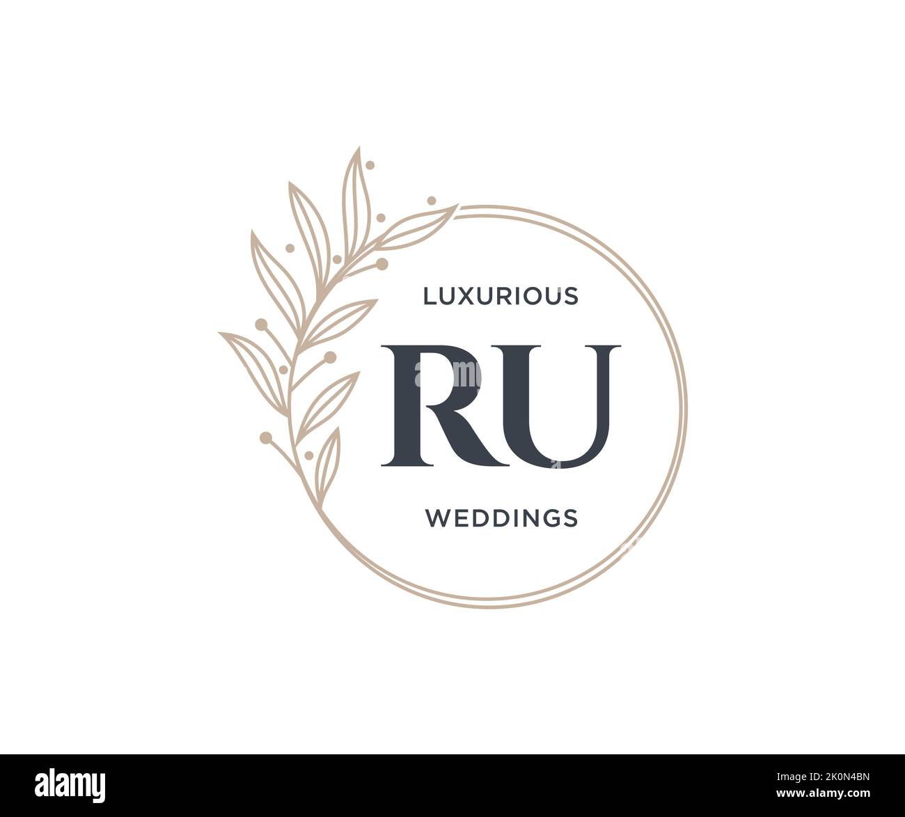 RU Initials letter Wedding monogram logos template, hand drawn modern ...