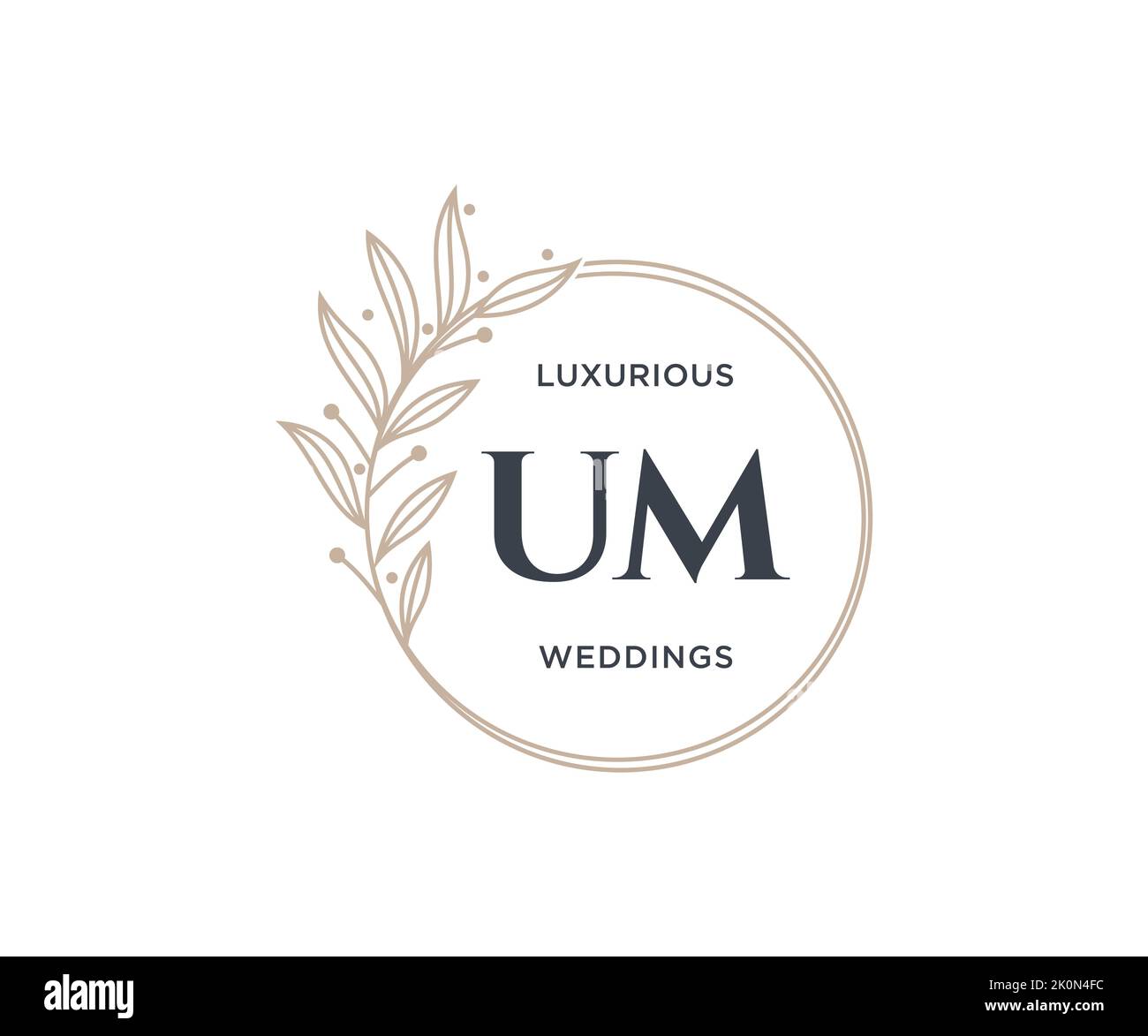 UM Initials letter Wedding monogram logos template, hand drawn modern ...