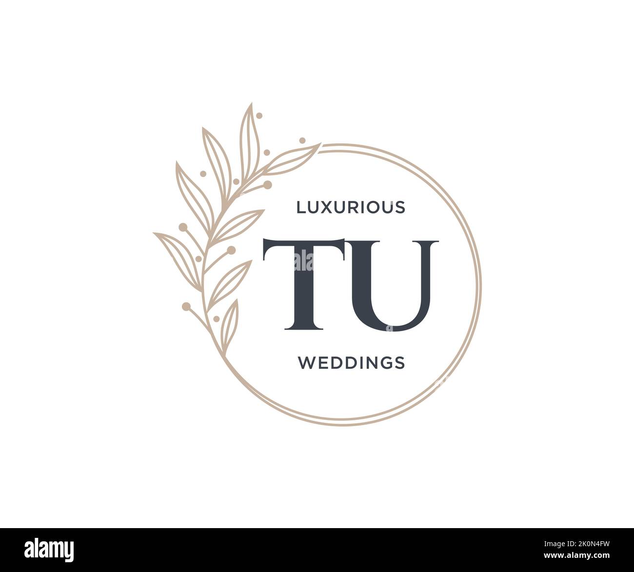 TU Initials letter Wedding monogram logos template, hand drawn modern ...