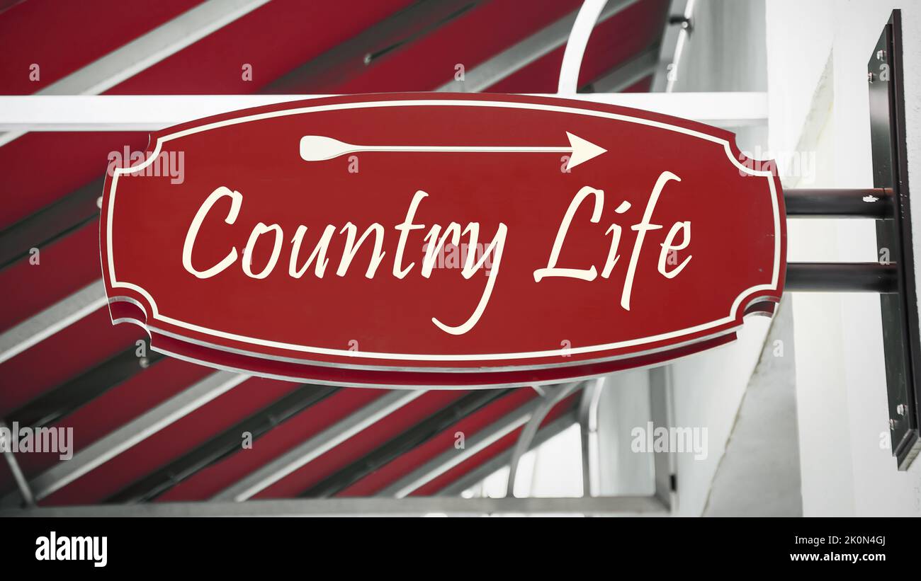 Street Sign the Direction Way to Country Life Stock Photo - Alamy