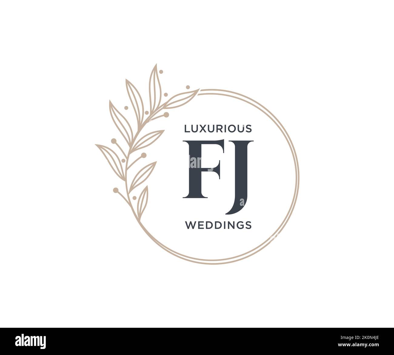FJ Initials letter Wedding monogram logos template, hand drawn modern ...