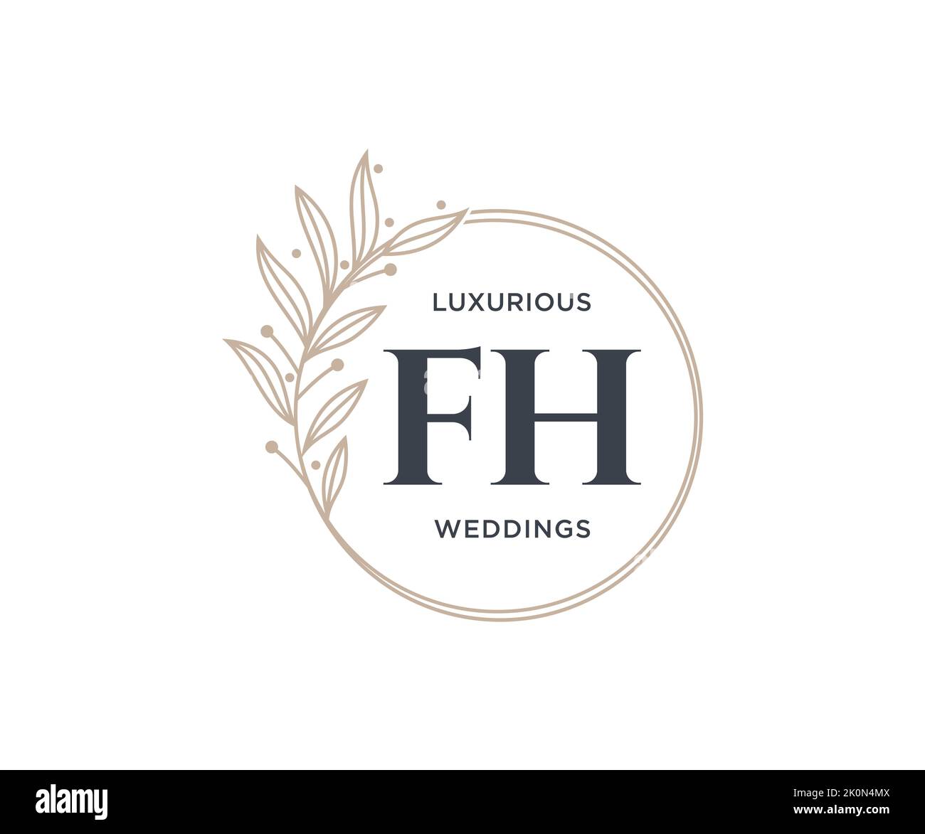 FH Initials letter Wedding monogram logos template, hand drawn modern ...