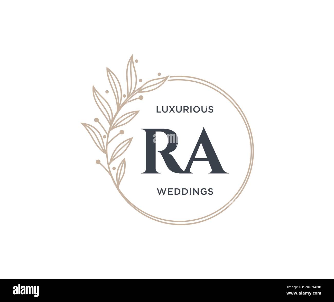 RA Initials letter Wedding monogram logos template, hand drawn modern ...
