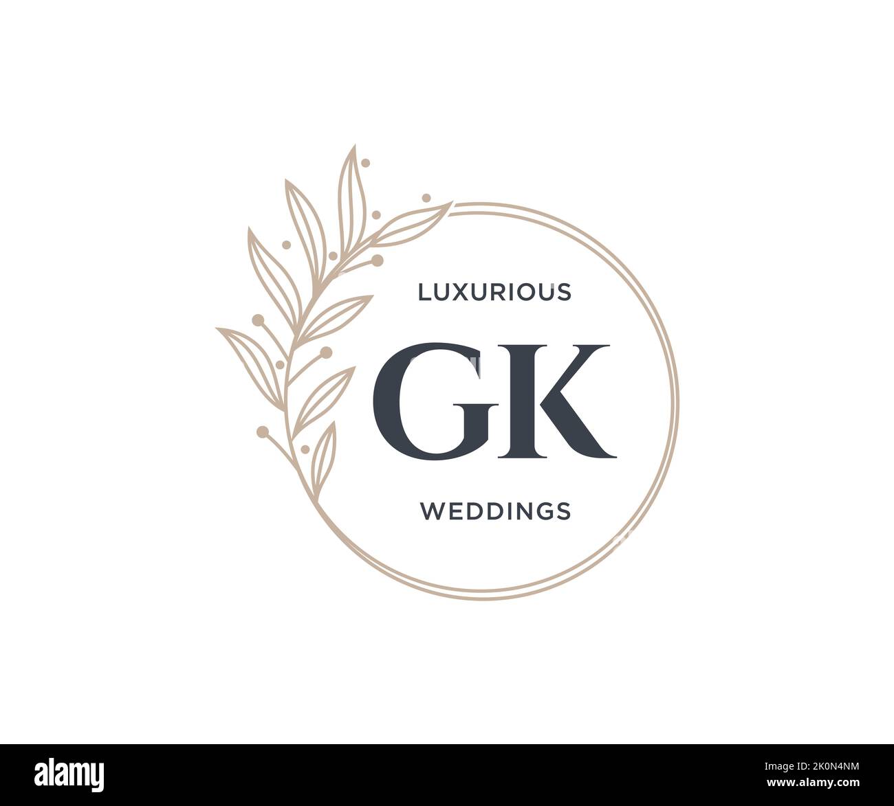 GK Initials letter Wedding monogram logos template, hand drawn modern ...