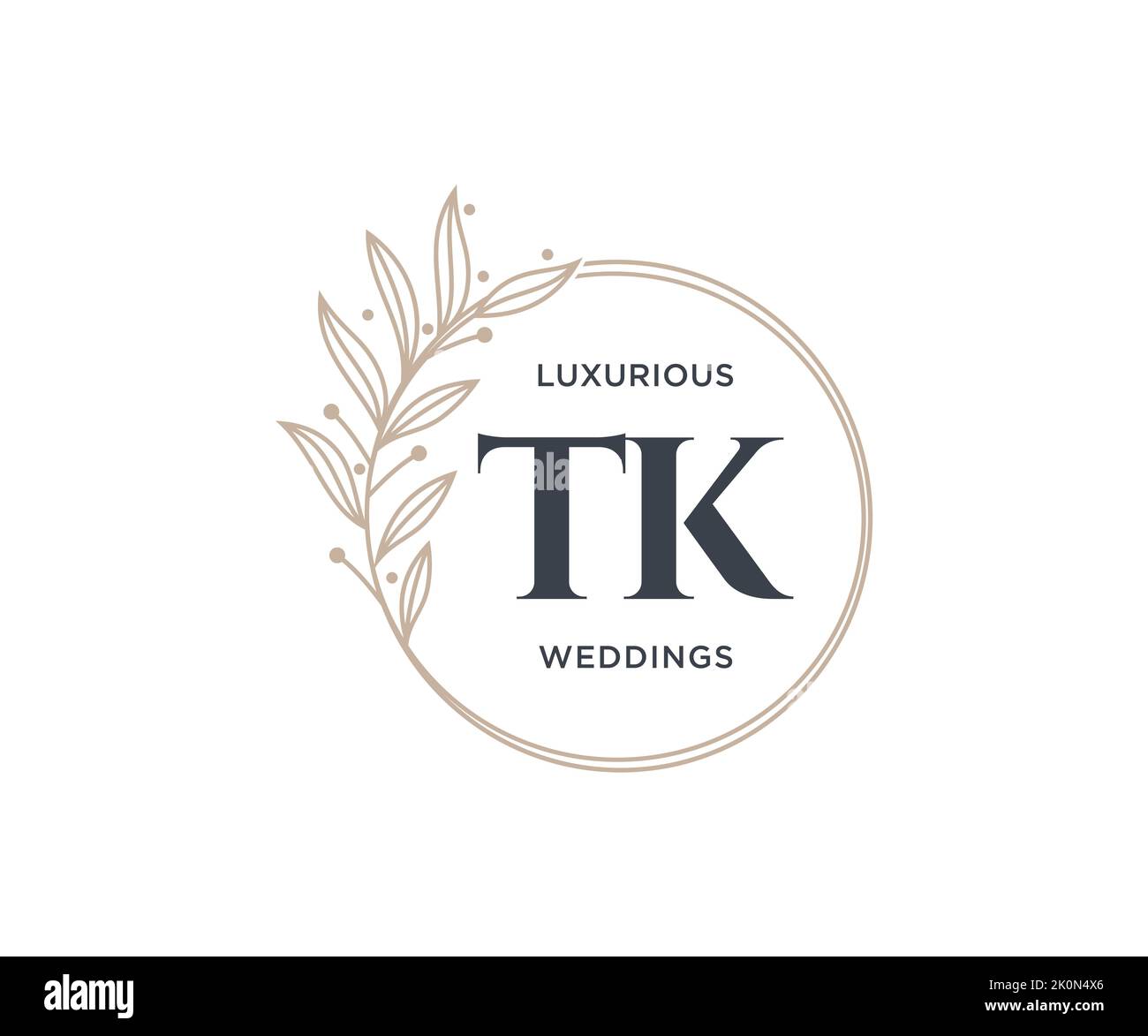TK Initials letter Wedding monogram logos template, hand drawn modern ...
