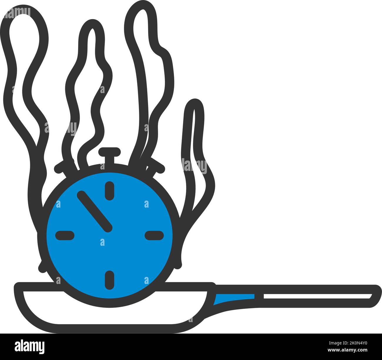 Pan With Stopwatch Icon. Editable Bold Outline With Color Fill Design ...