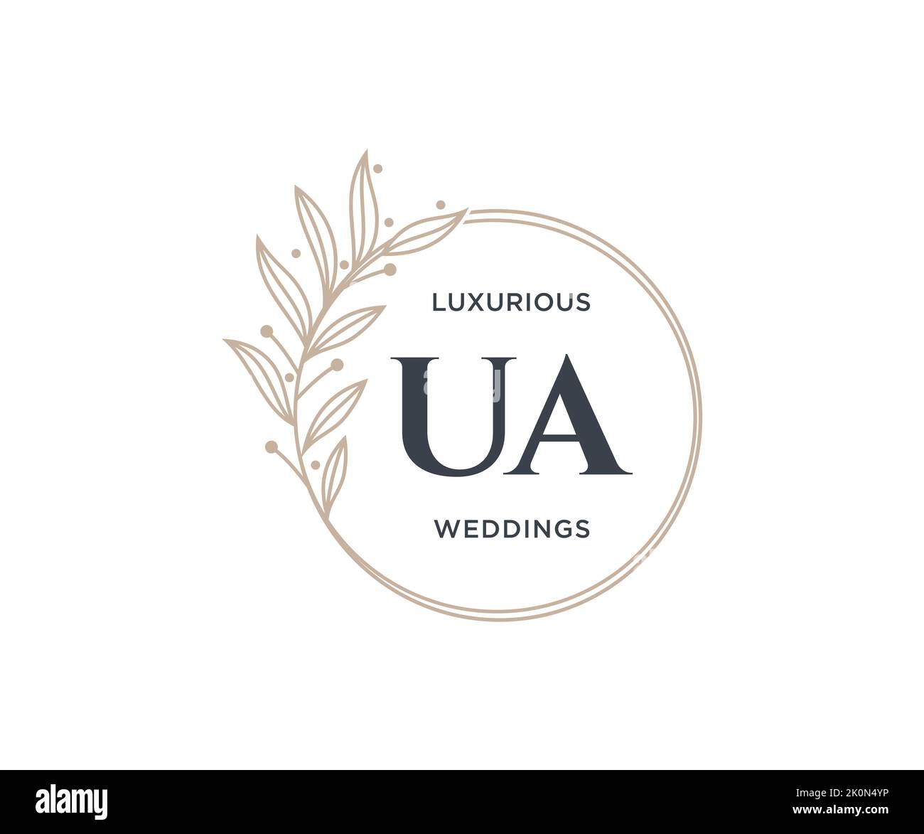 UA Initials letter Wedding monogram logos template, hand drawn modern ...