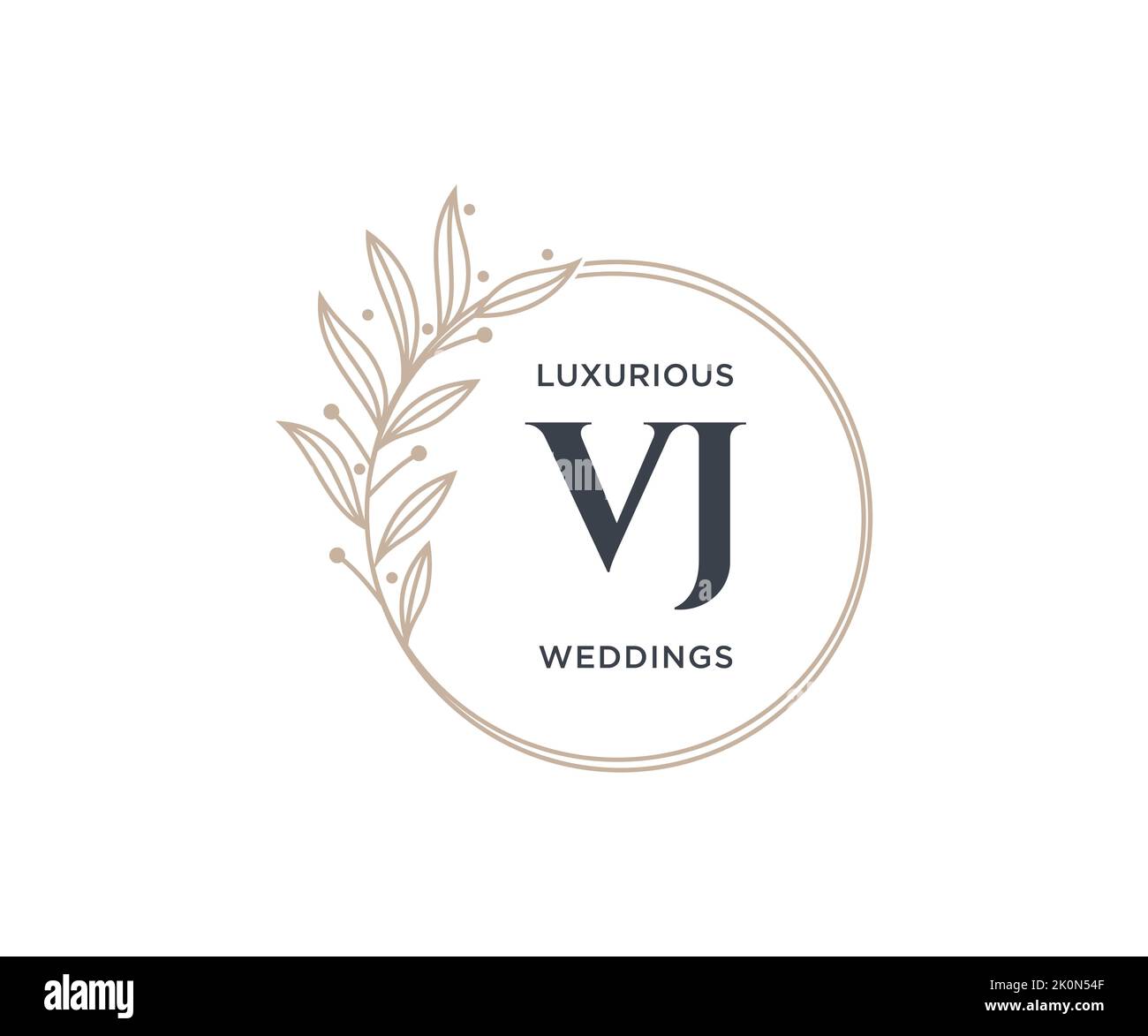 VJ Initials letter Wedding monogram logos template, hand drawn modern ...